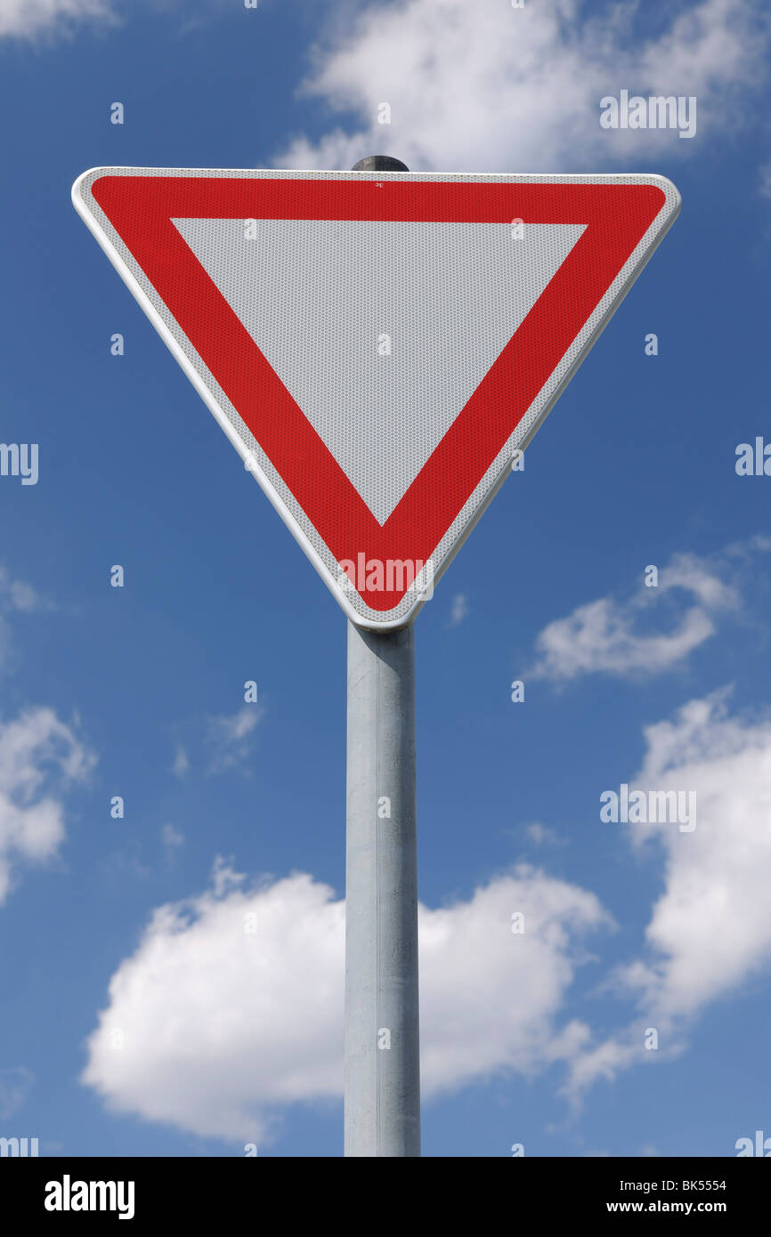 Triangular road sign yield hi-res stock photography and images - Alamy