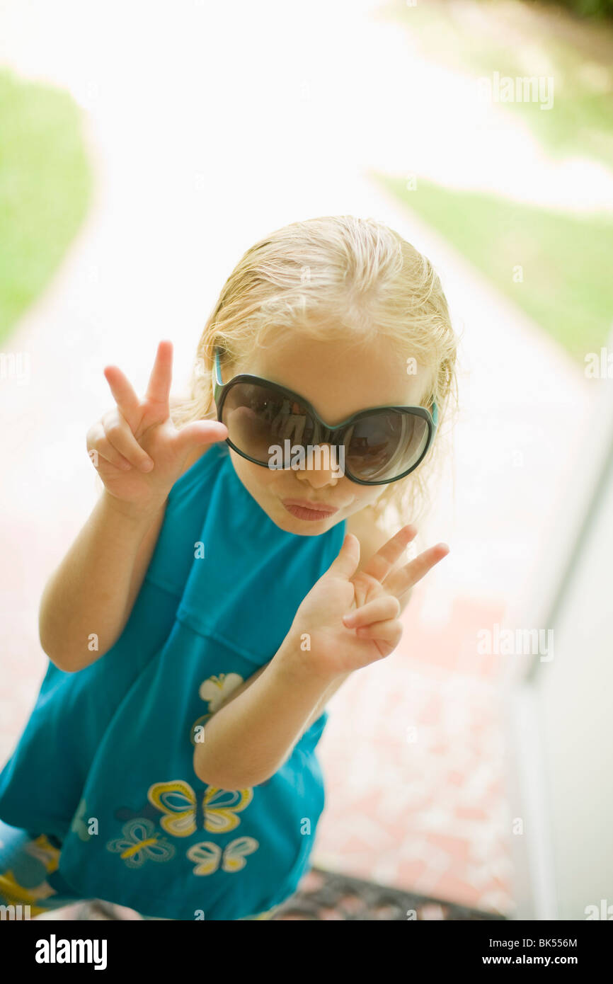 Girl Wearing Sunglasses Stock Photo - Alamy