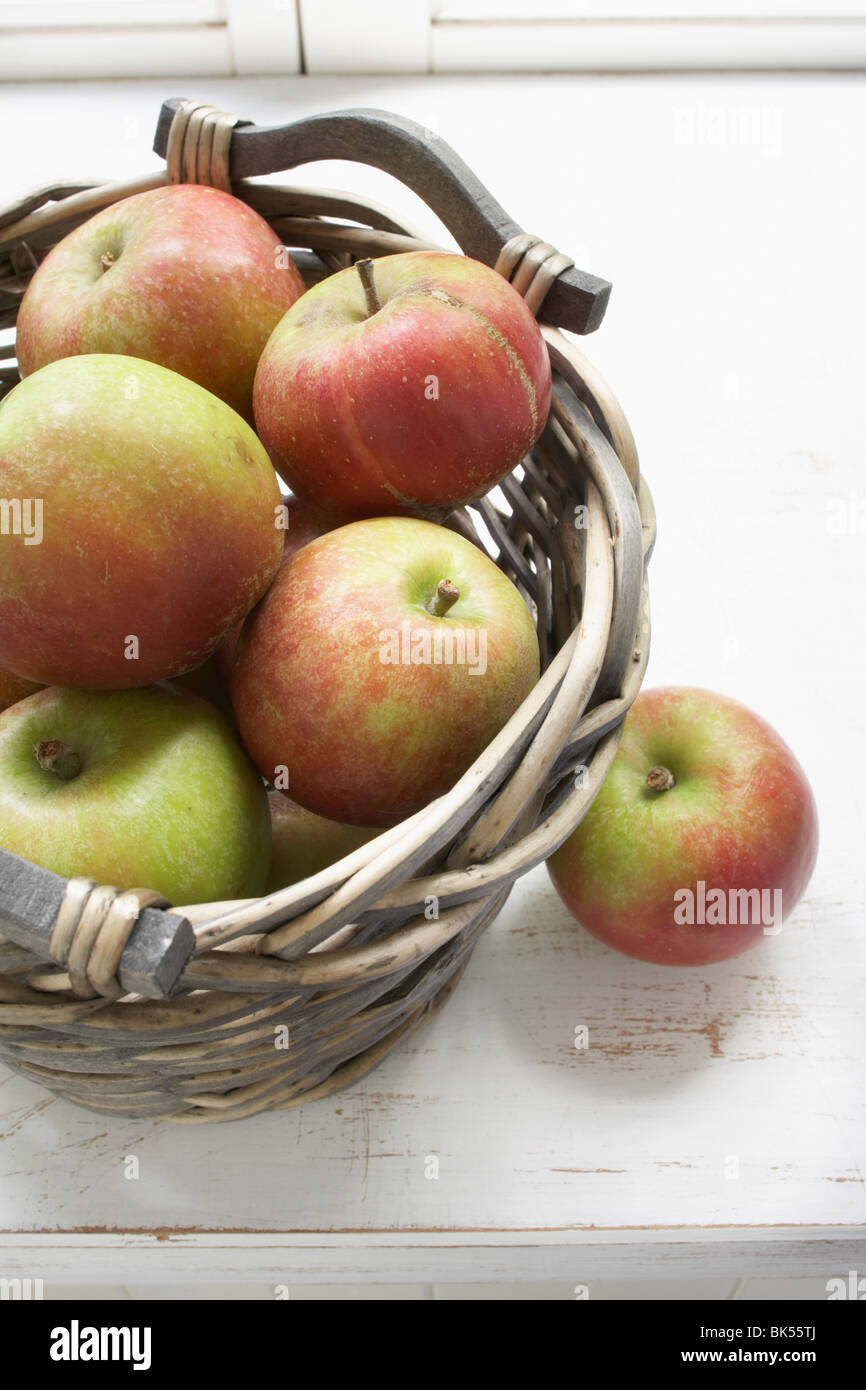 Basket of Apples Stock Photo - Alamy