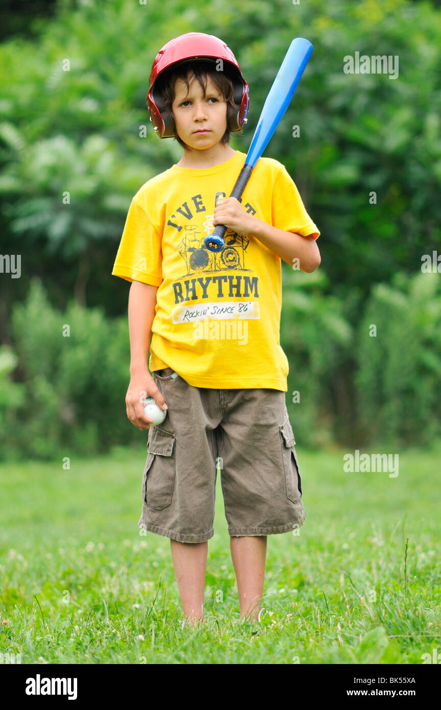 Boy Playing Baseball Stock Photo - Alamy
