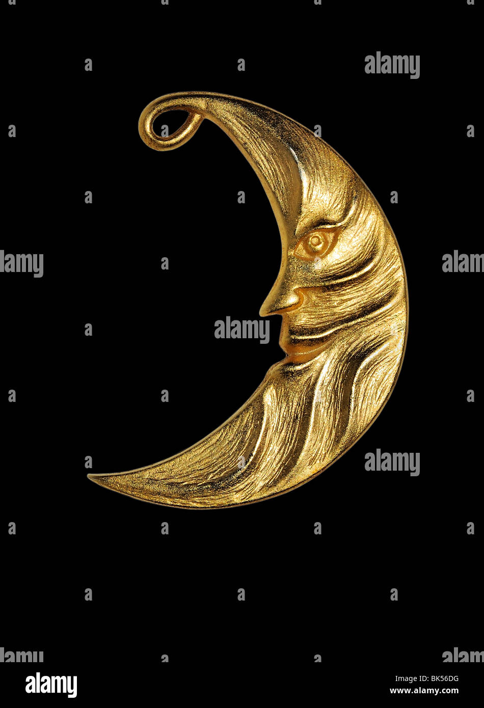Crescent Man in the Moon Ornament Stock Photo - Alamy