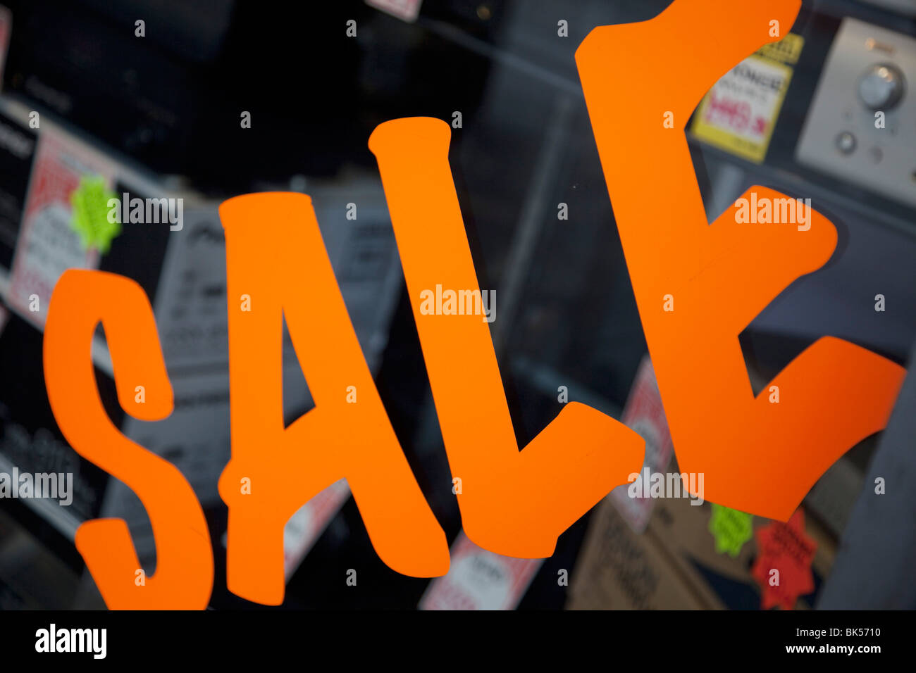Sale sign in a shop window Stock Photo - Alamy