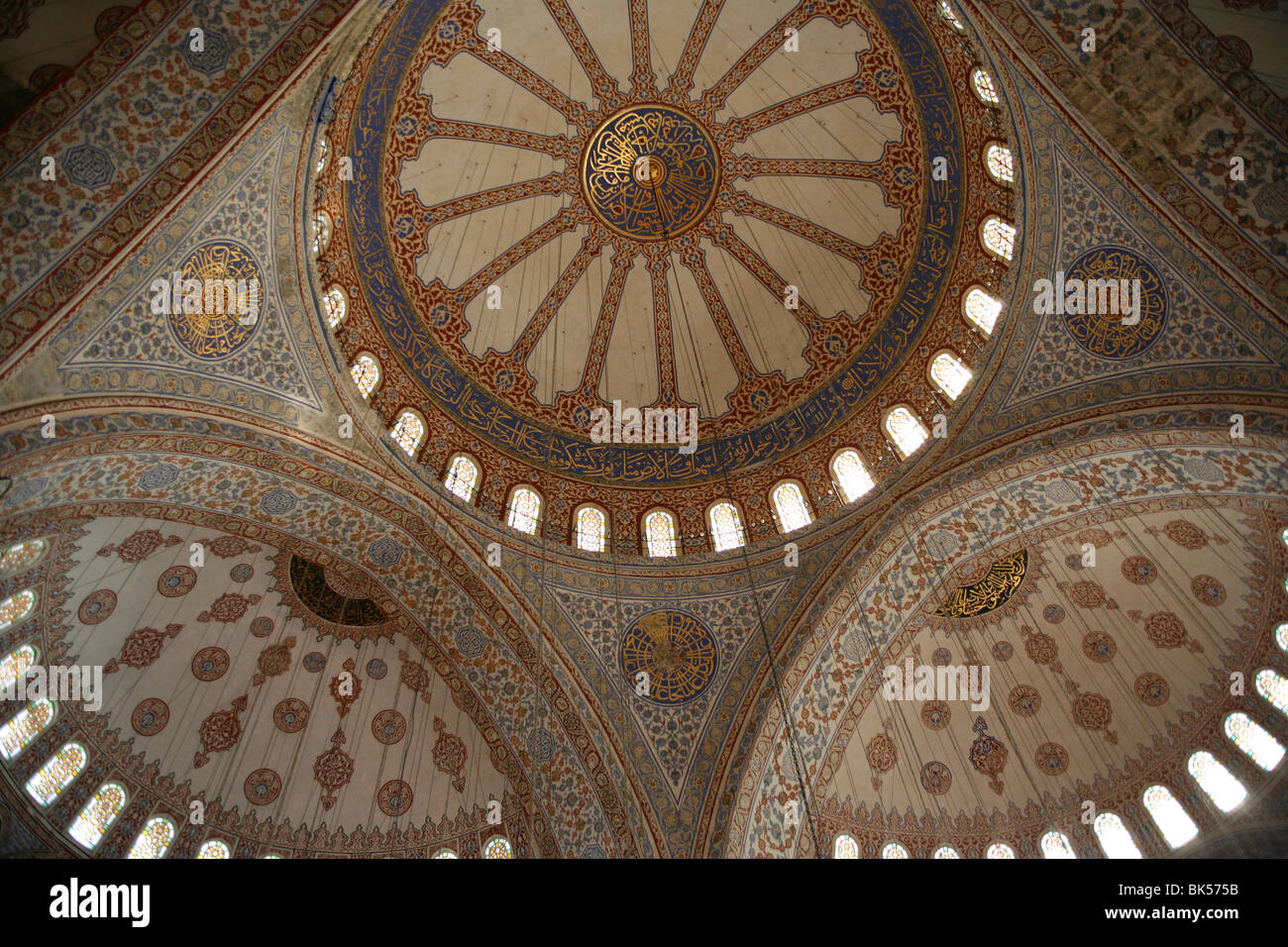 Sultanahmet mosque ceiling, Istanbul, Turkey, Europe Stock Photo - Alamy