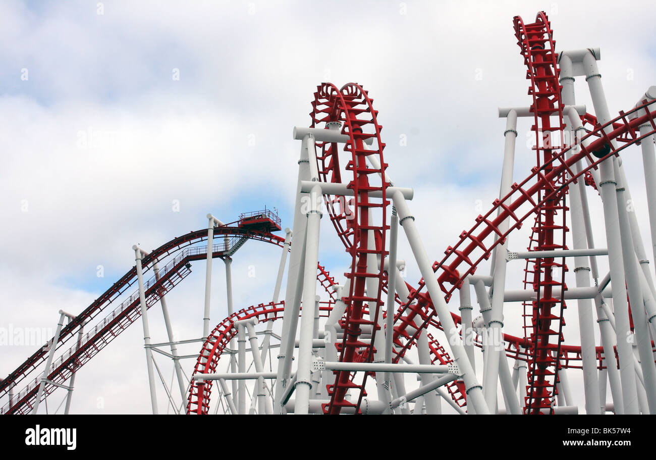 A roller coaster at Fantasy Islands theme park in Skegness Stock Photo ...