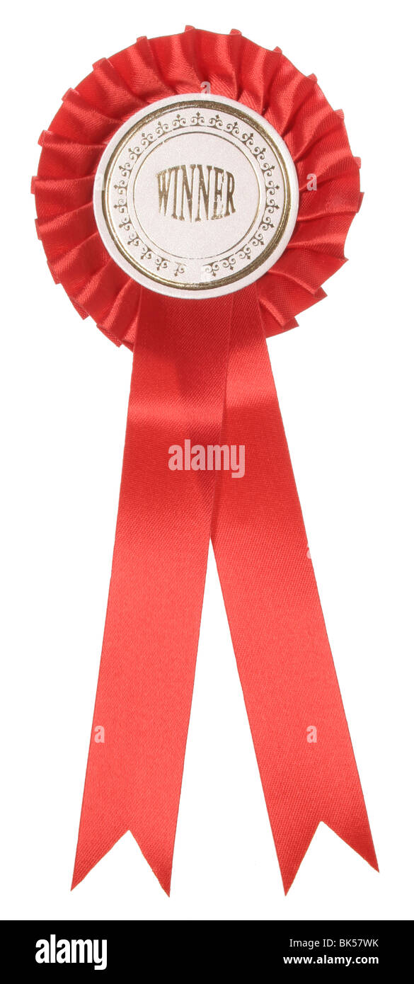 The Winners Red Rosette for best in class Stock Photo - Alamy