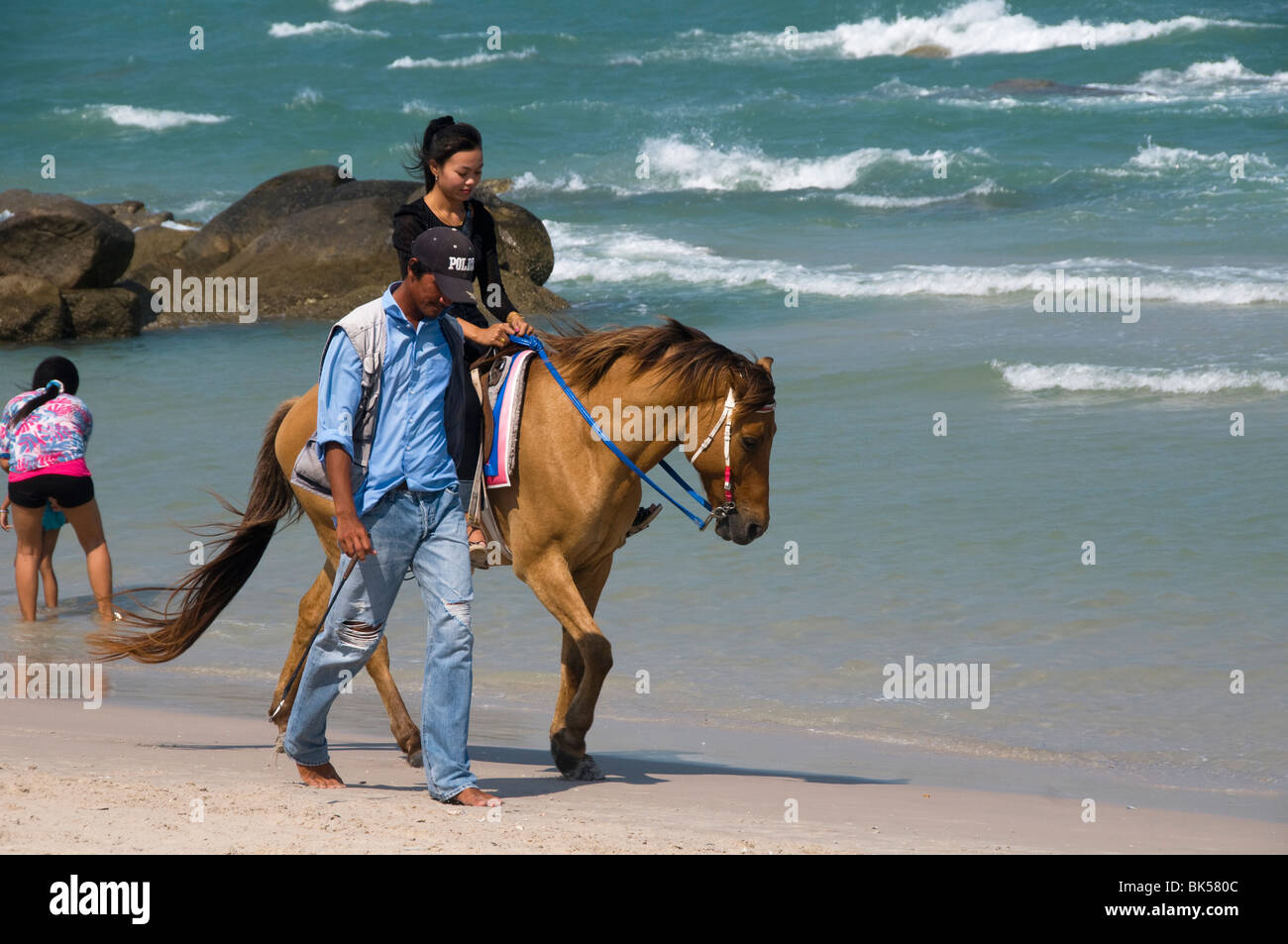 horseback riding on the beach in Hua Hin Thailand Stock Photo - Alamy