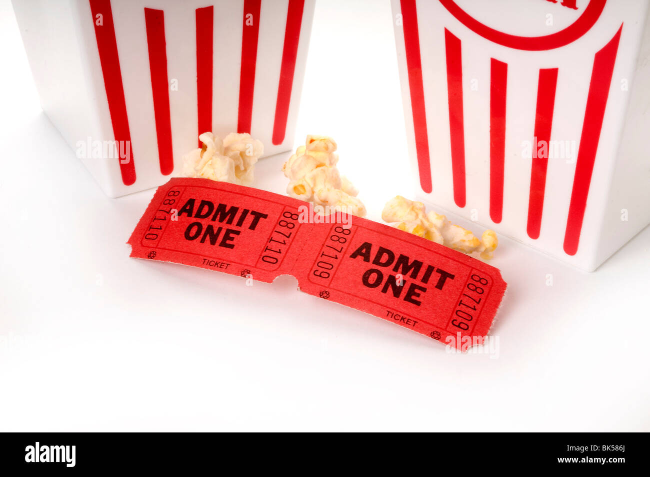 popcorn and movie ticket Stock Photo - Alamy