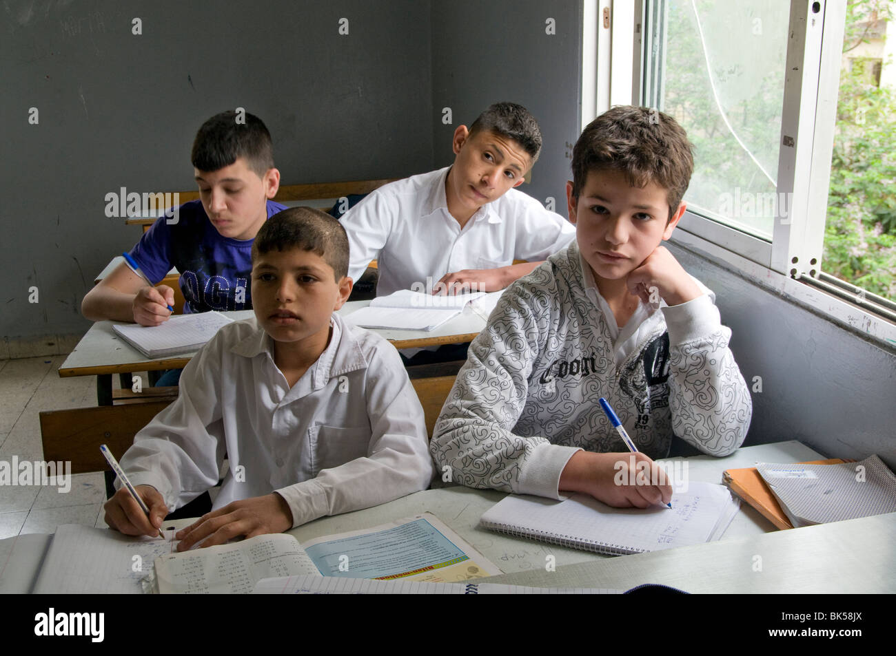 LEBANON CHILDREN AT CLASS IN MIXED CHRISTIAN MUSLIM SCHOOL Stock Photo ...