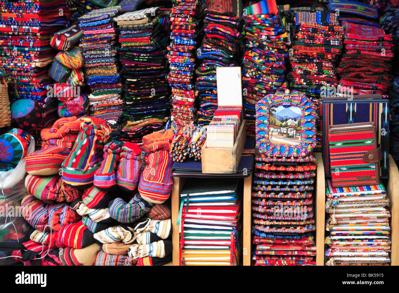 Textiles, Souvenirs, Handicraft Market, Antigua, Guatemala, Central ...