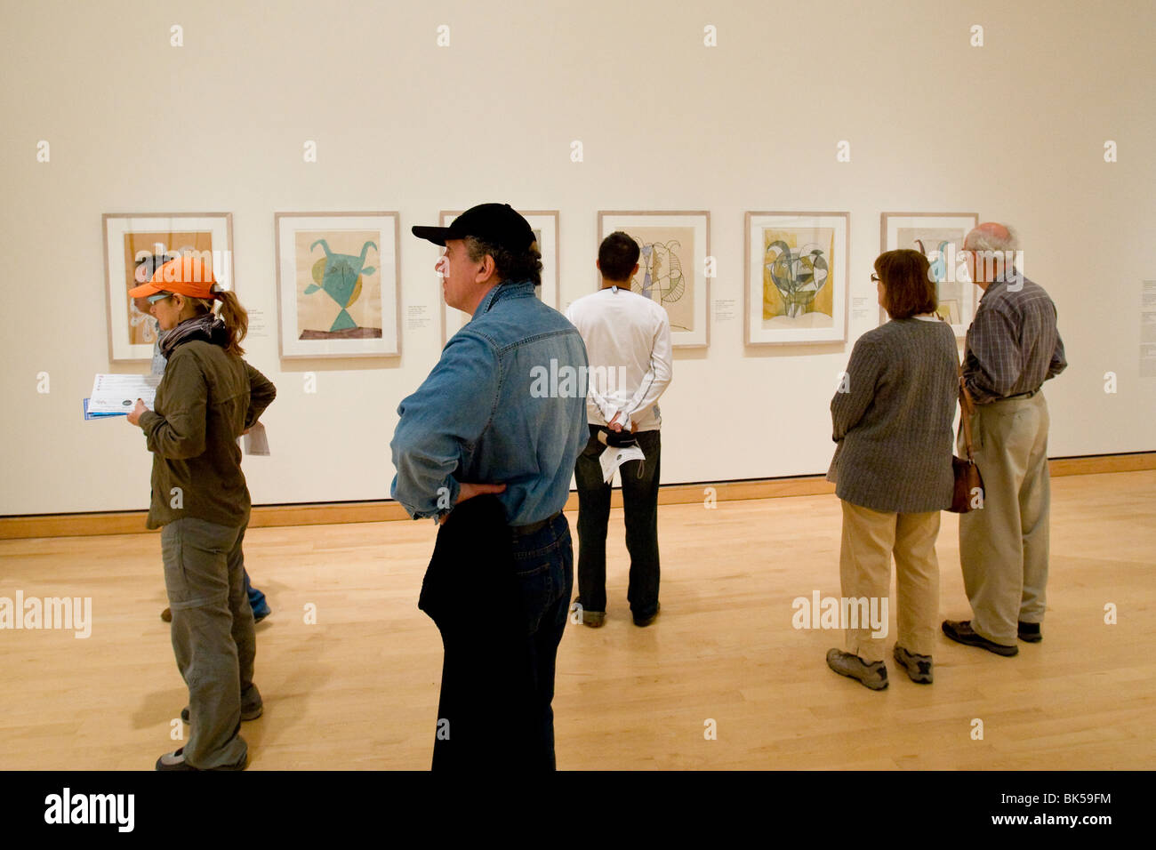 Museum goers at a Picasso exhibit in Quebec City Stock Photo - Alamy