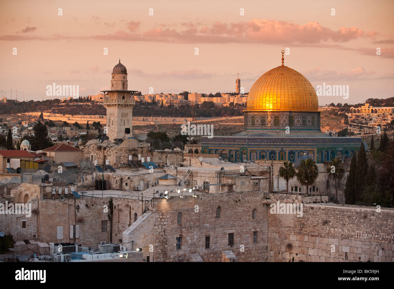Dome of the Rock and the Western Wall, Jerusalem, Israel, Middle East ...