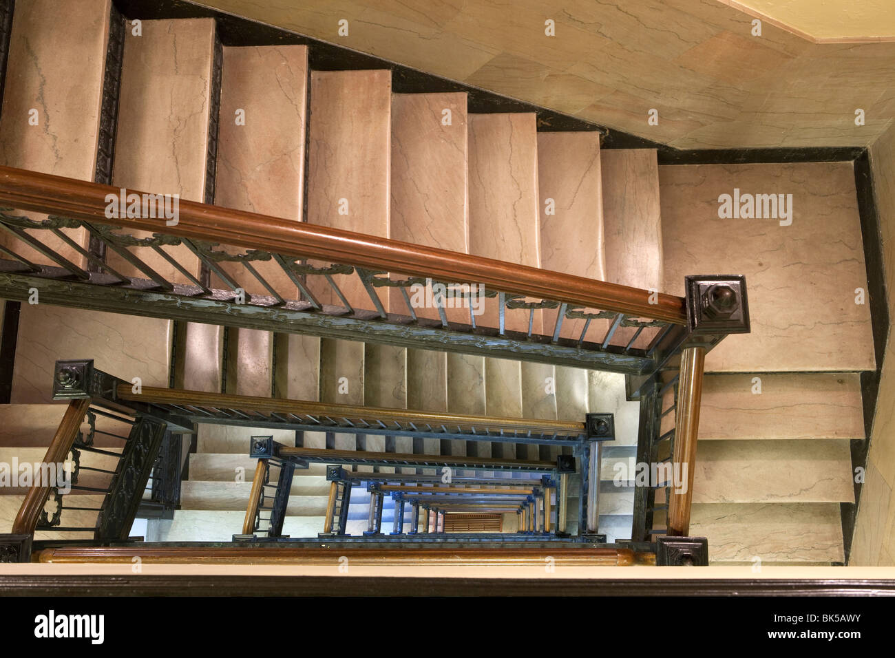Staircase inside the Kirby building, Downtown Dallas, Dallas, Texas ...