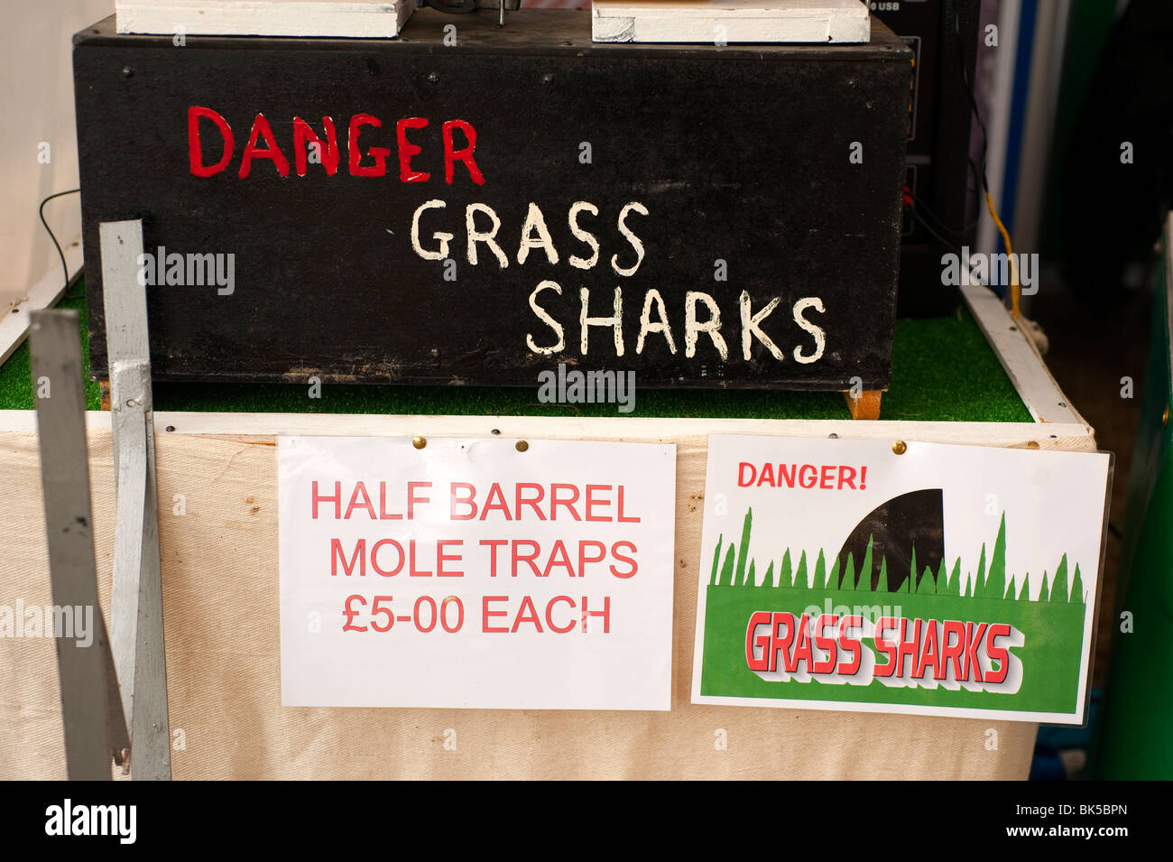 Danger Grass Shark Mole Trap Stock Photo - Alamy