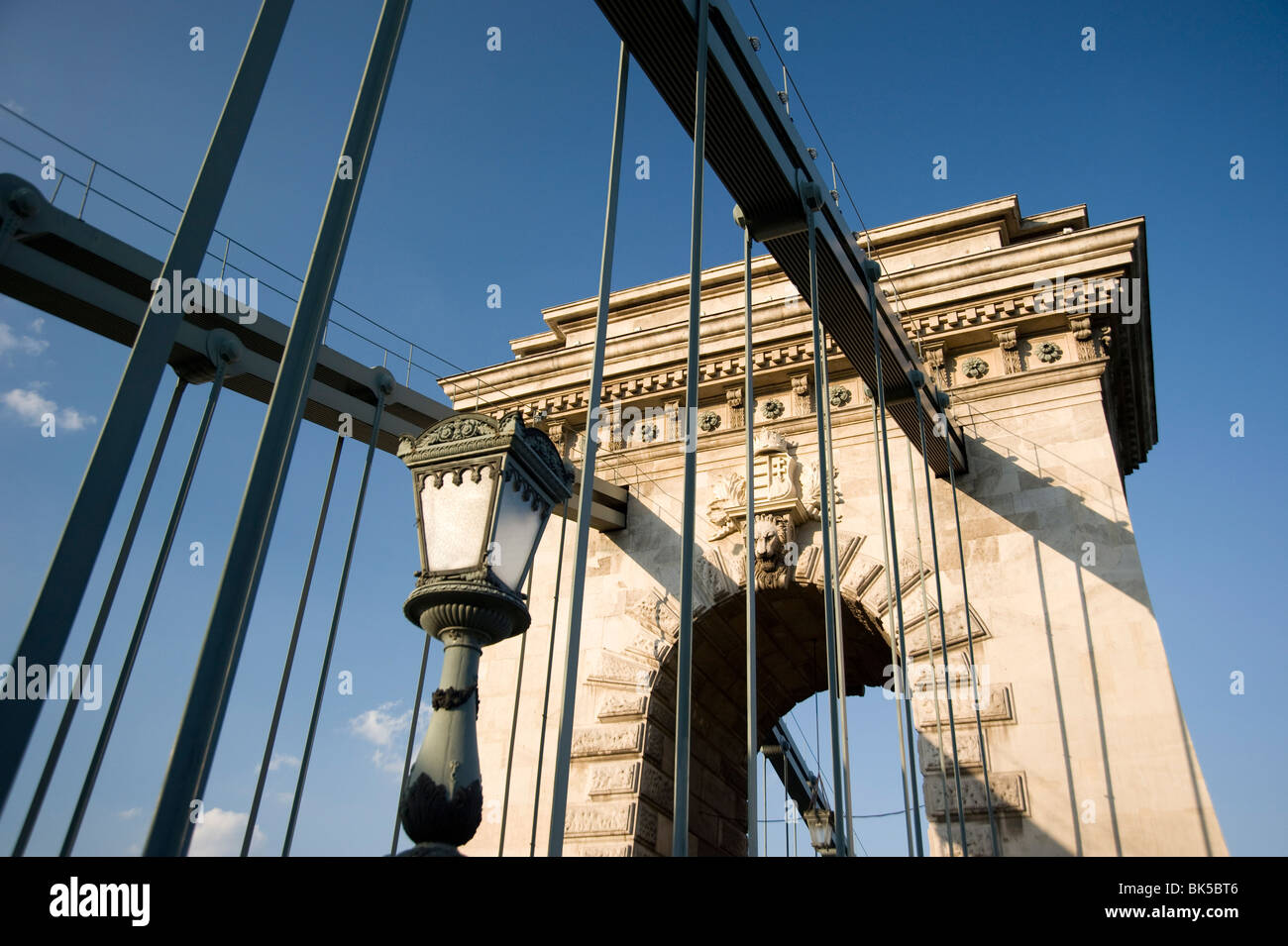 The Chain Bridge over the Danube River, Budapest, Hungary, Europe Stock ...