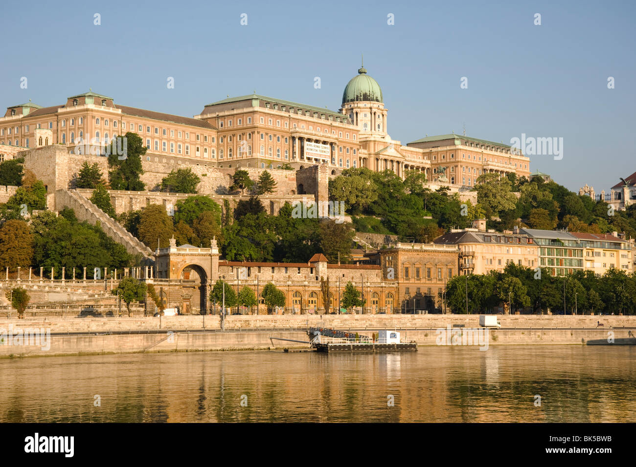 The Royal Palace on Castle Hill seen from the Danube River, Budapest ...