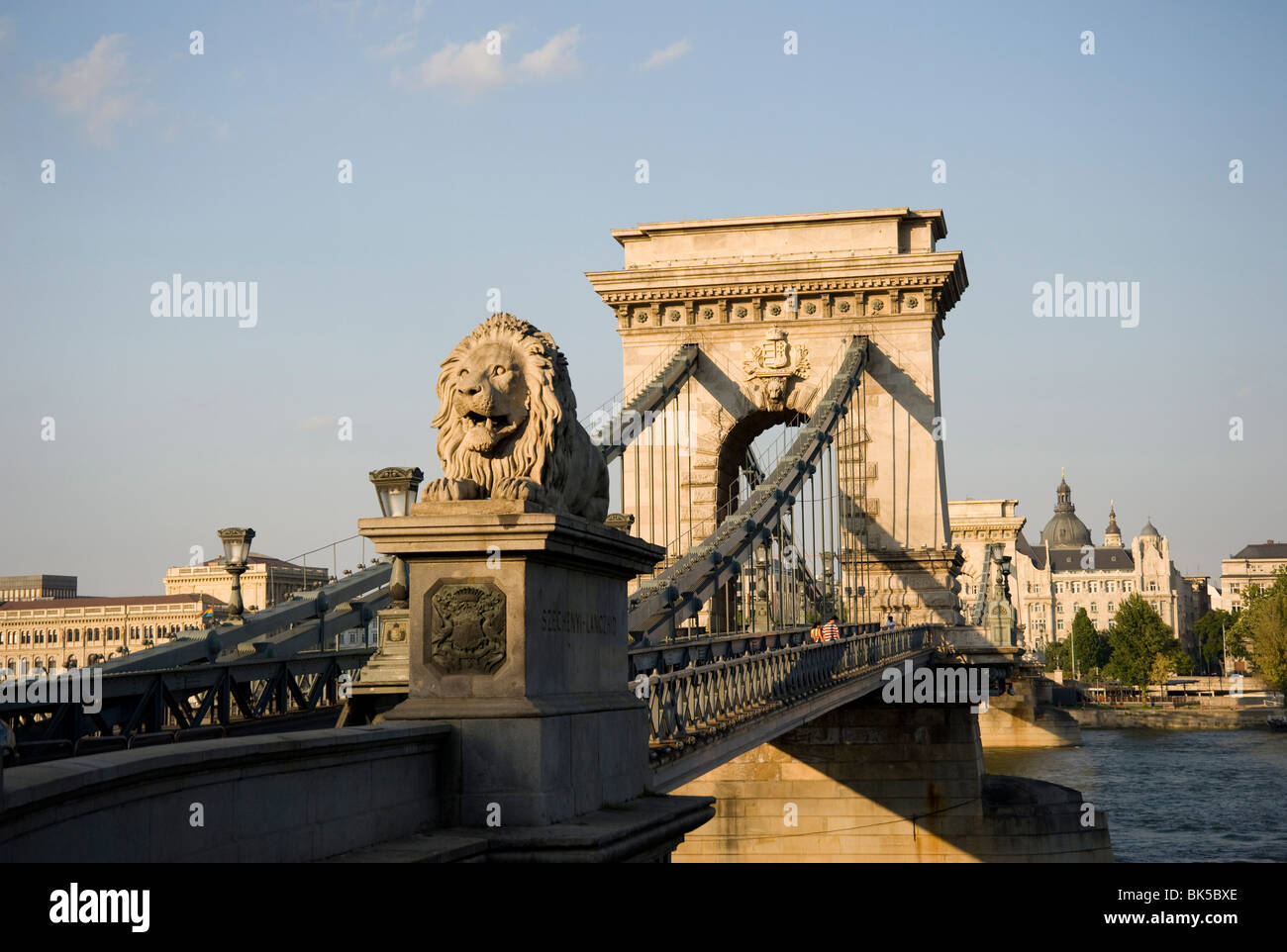 The Chain Bridge over the Danube River, Budapest, Hungary, Europe Stock ...