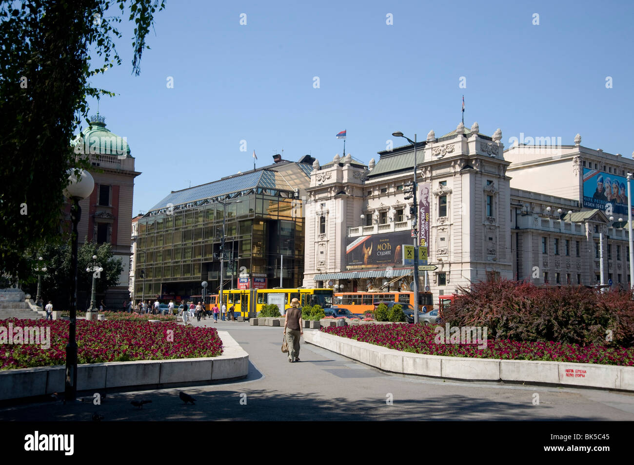 The National Theatre in Republic Square, Belgrade, Serbia, Europe Stock ...