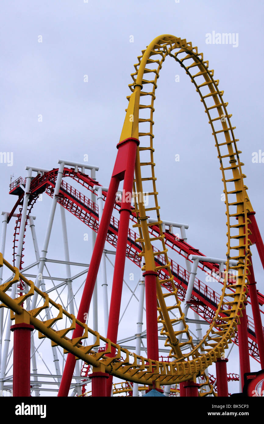 A roller coaster at Fantasy Islands theme park in Skegness Stock Photo ...