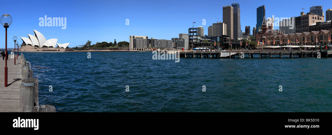 Wide High Resolution Panorama of Sydney Cove and the Sydney Opera House ...