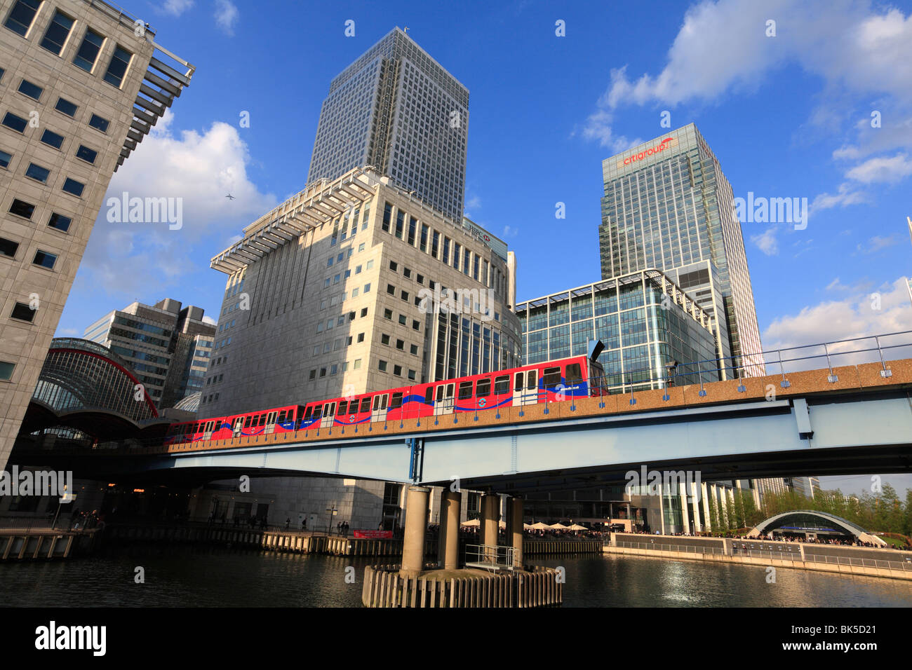 DLR Train leaving Heron Quays Station, Canary Wharf Stock Photo - Alamy