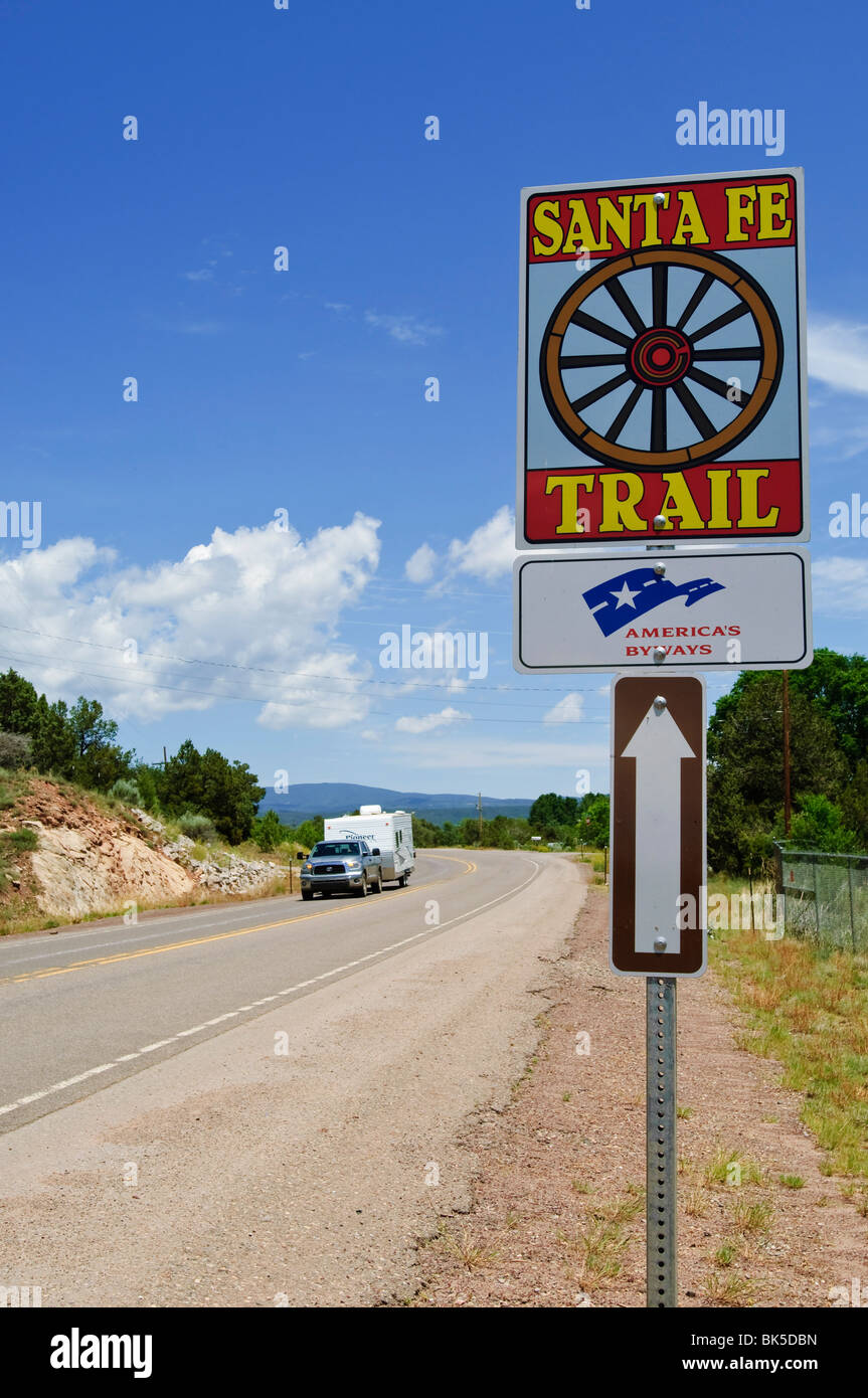 Santa Fe Trail sign near Pecos, New Mexico, United States of America ...
