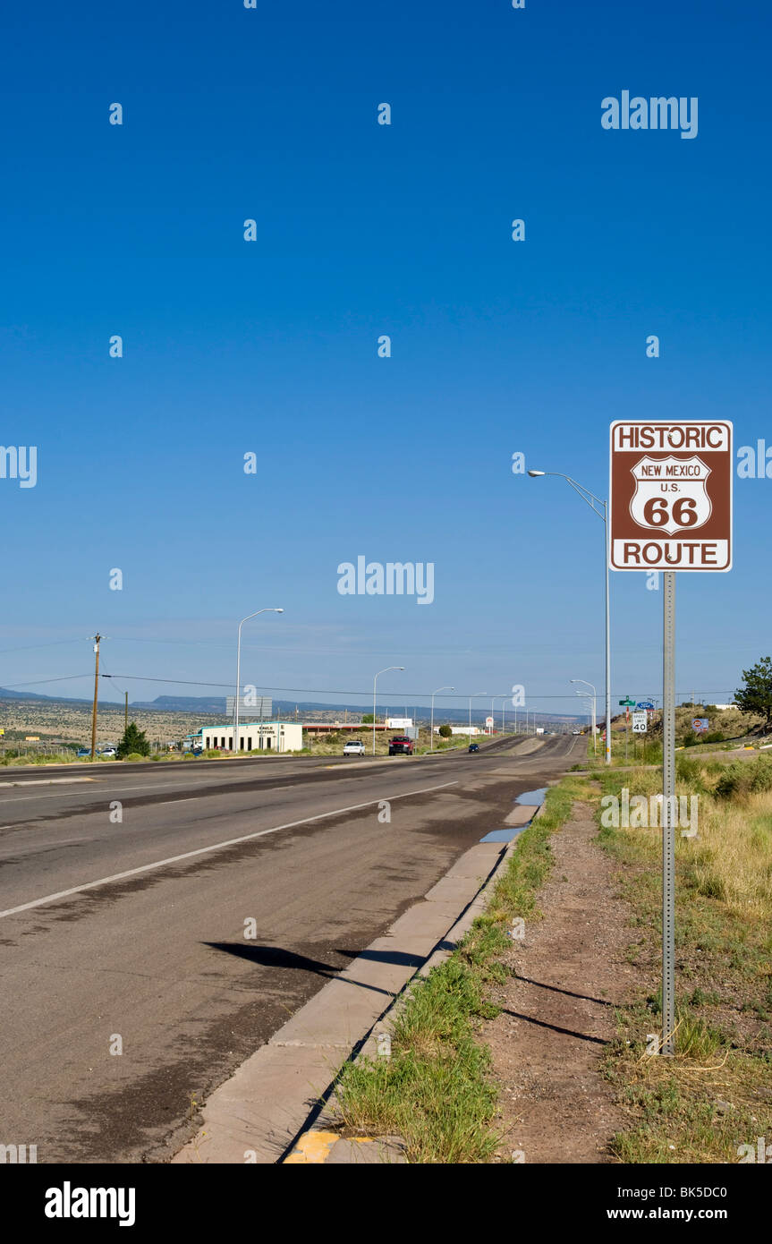 Road sign along historic Route 66, New Mexico, United States of America ...