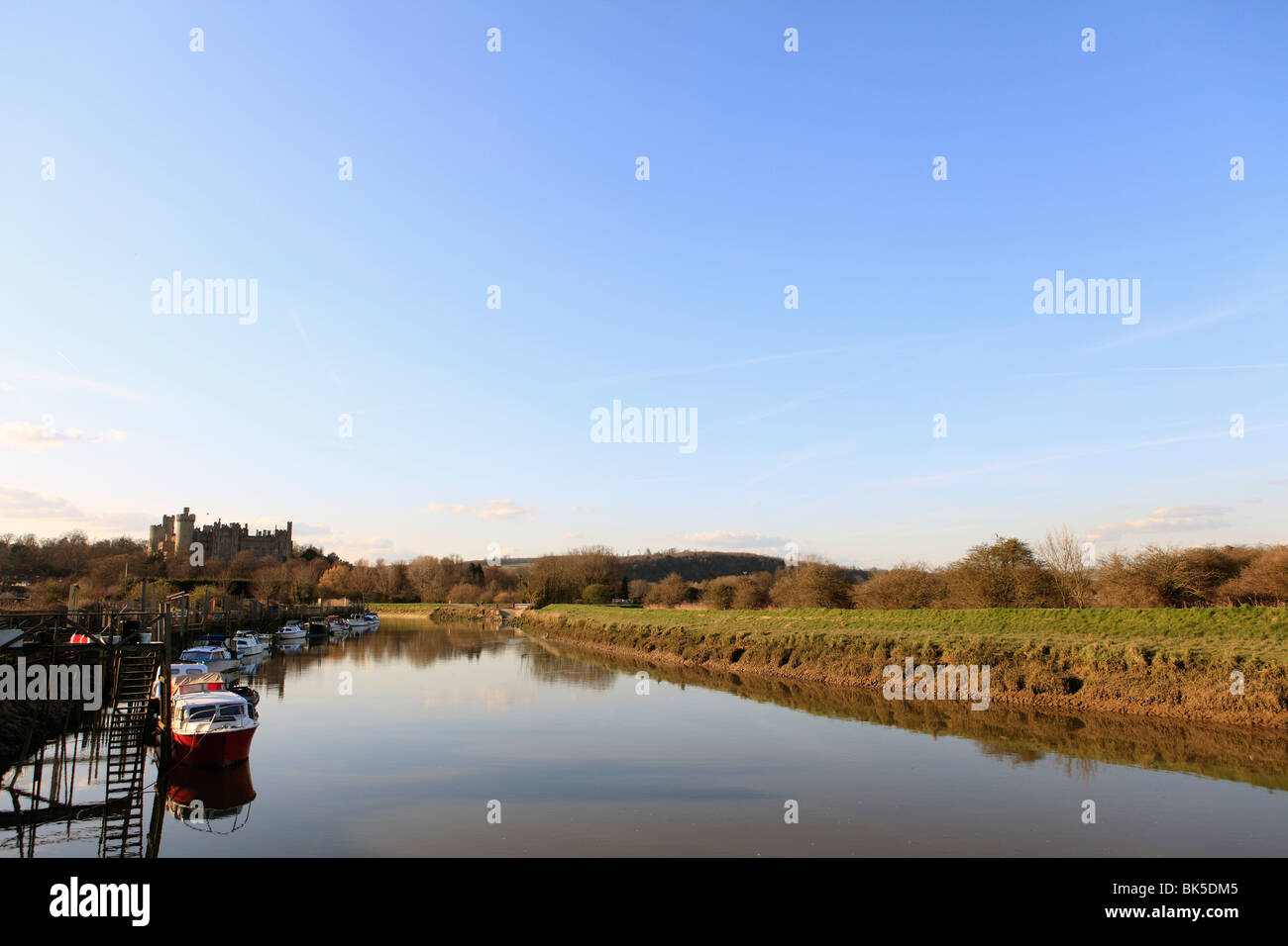 united kingdom west sussex arundel a view of the river arun and castle ...