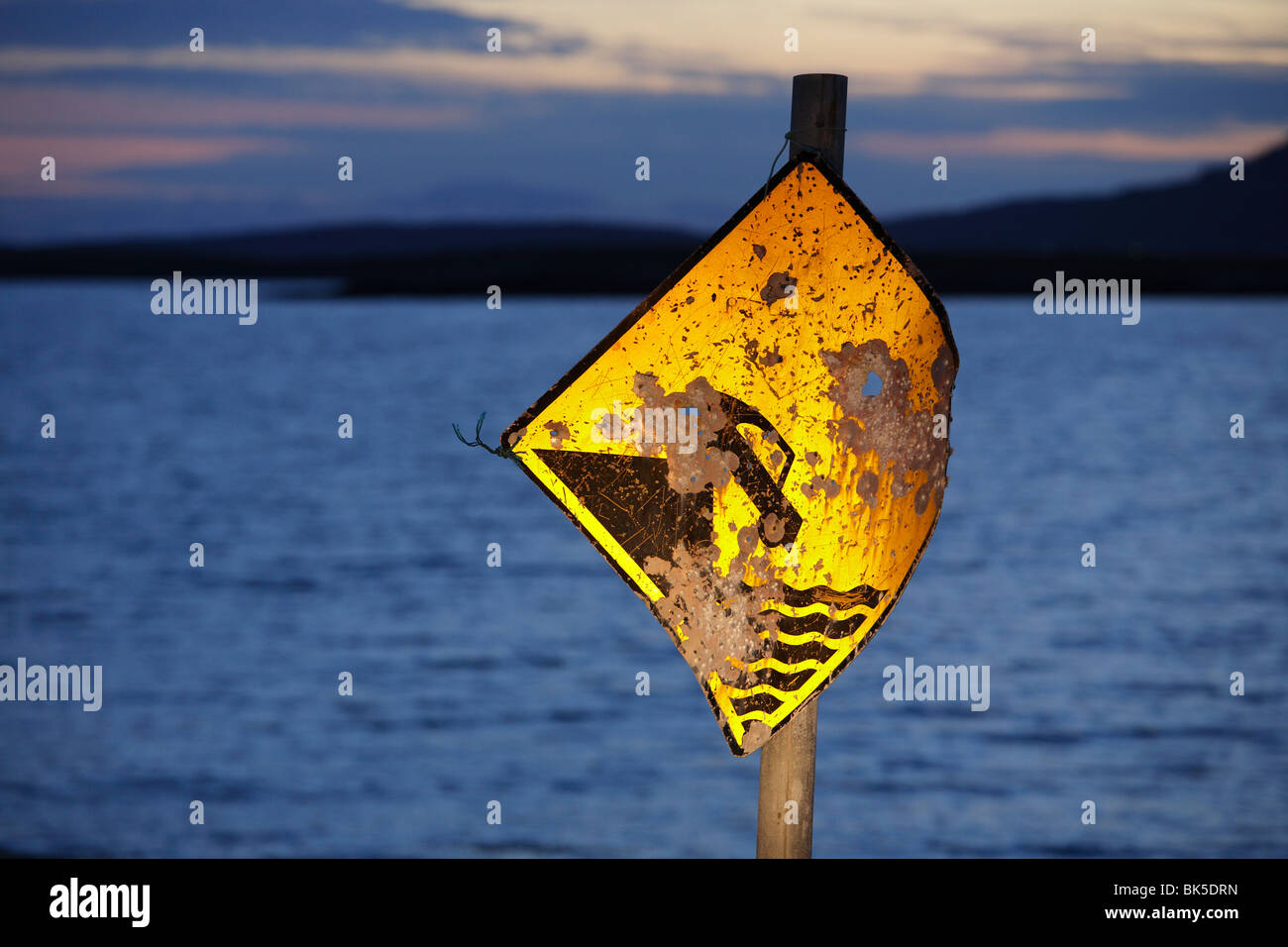 Falling car road sign hi-res stock photography and images - Alamy