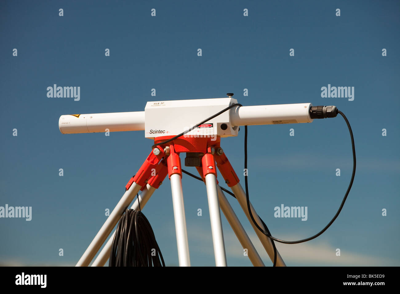 A laser being used as part of a scientific experiment by scientists ...