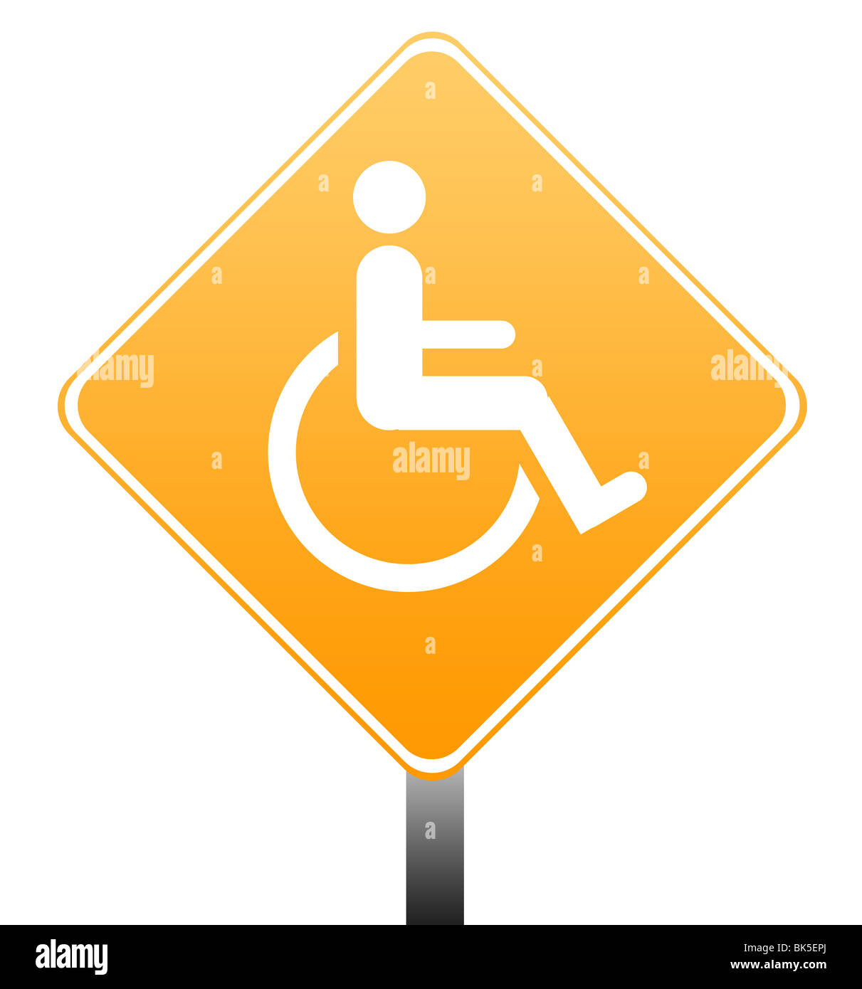 Disabled road sign isolated on white background with copy space Stock ...
