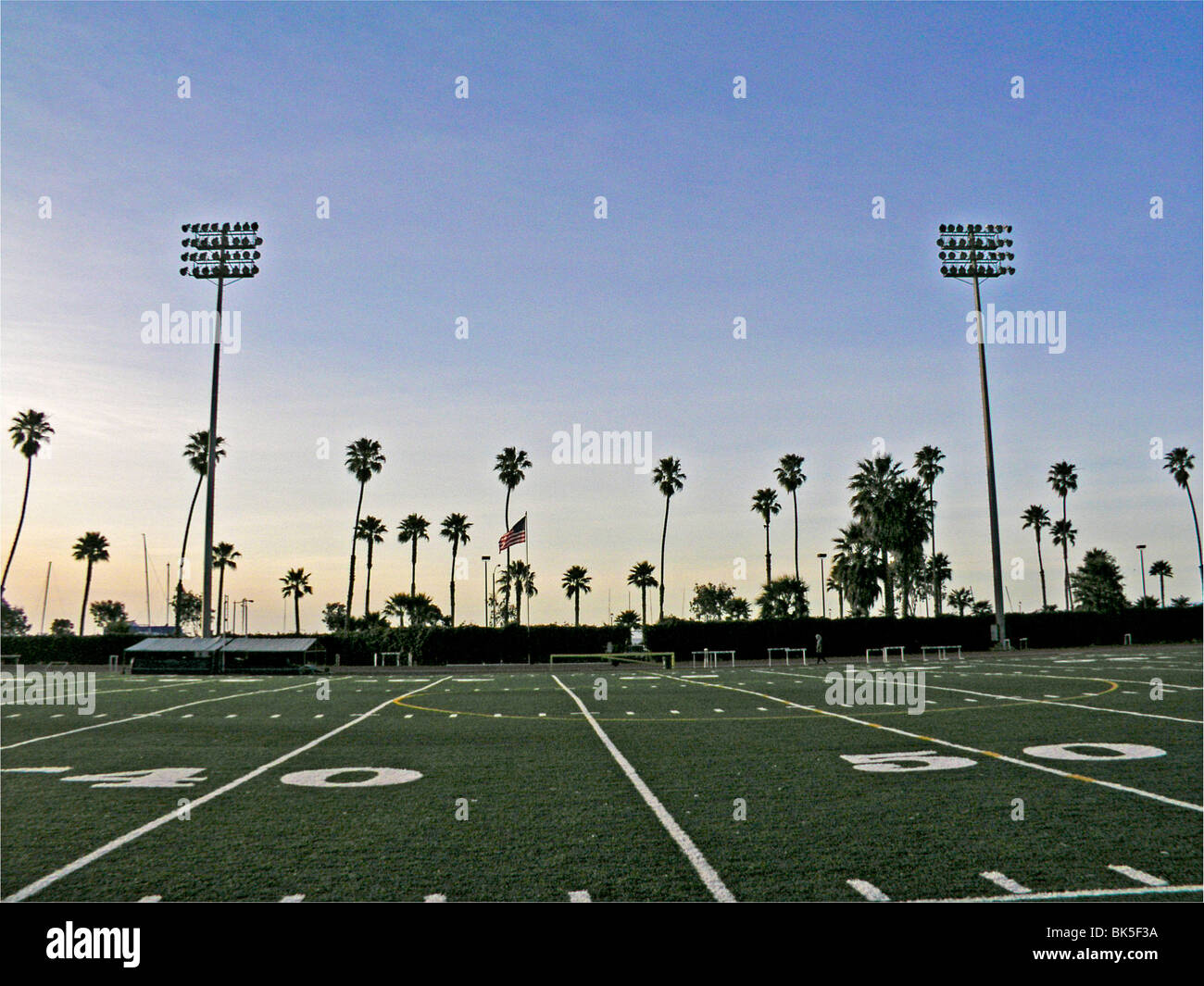 50 yard line on football field Stock Photo - Alamy