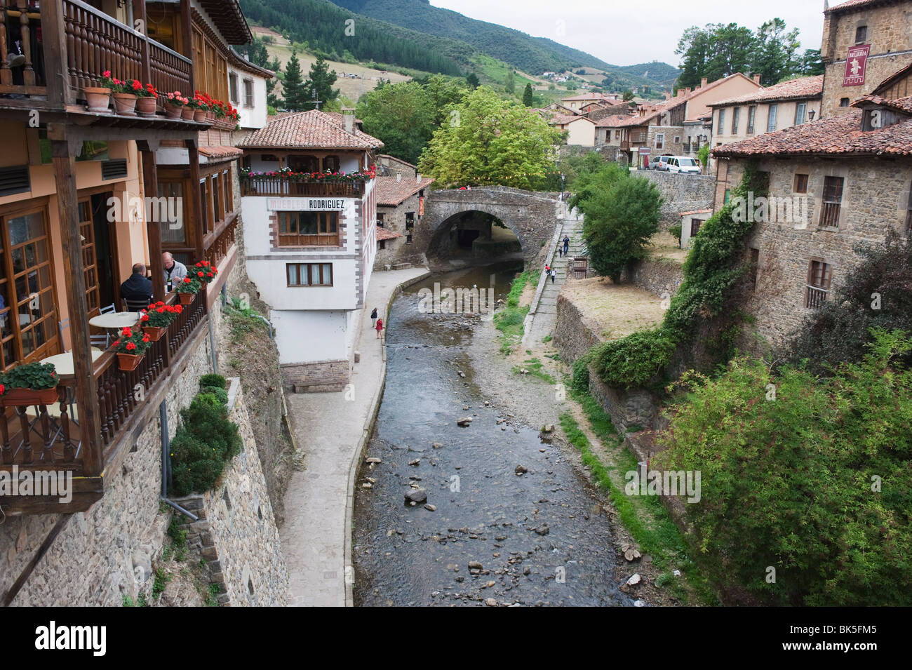 Old town of Potes in Picos de Europa National Park, Spain, Europe Stock ...
