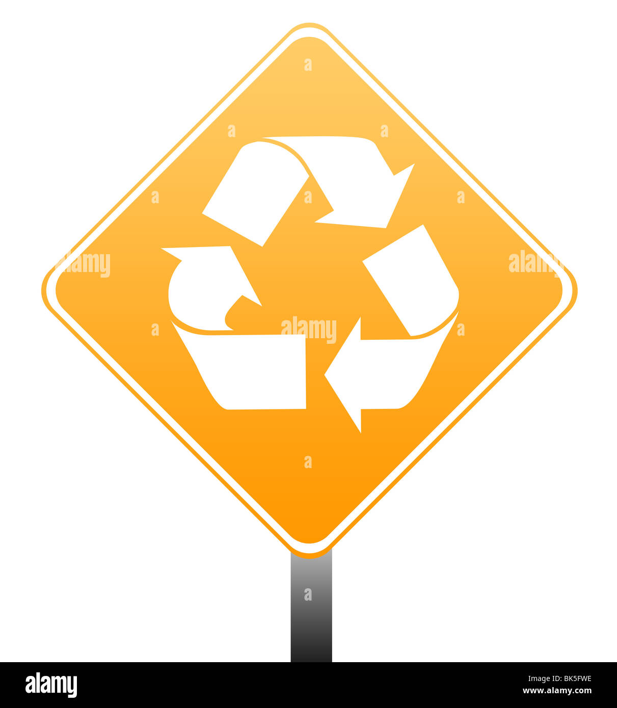 Recycling road sign isolated on white background with copy space Stock ...