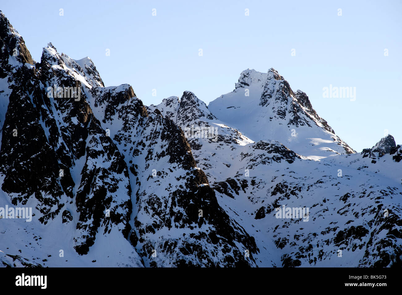 Mountain ridge in Lofoten, Norway Stock Photo - Alamy