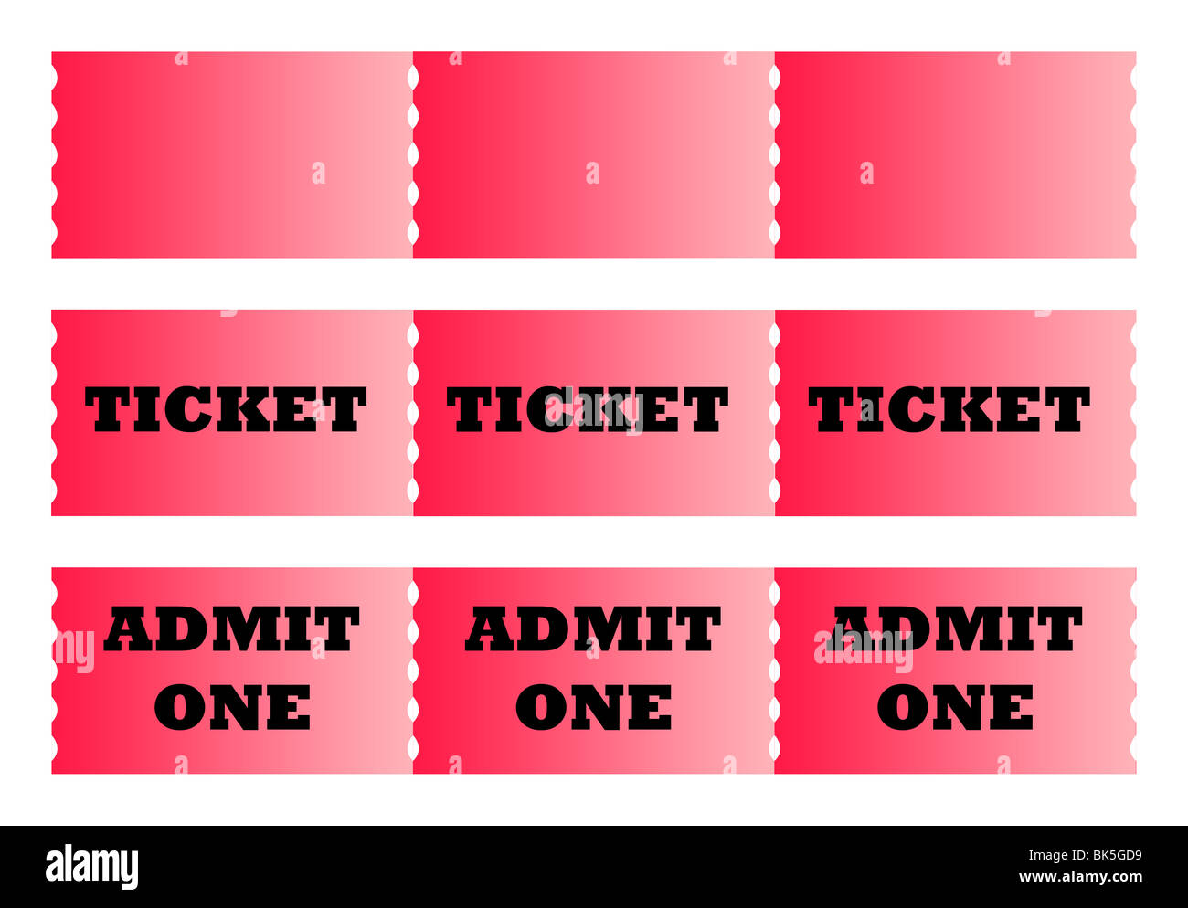 Blank Red Movie Ticket