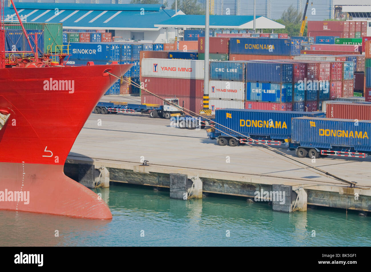 Cargo containers on a dock, Bangkok, Thailand Stock Photo - Alamy