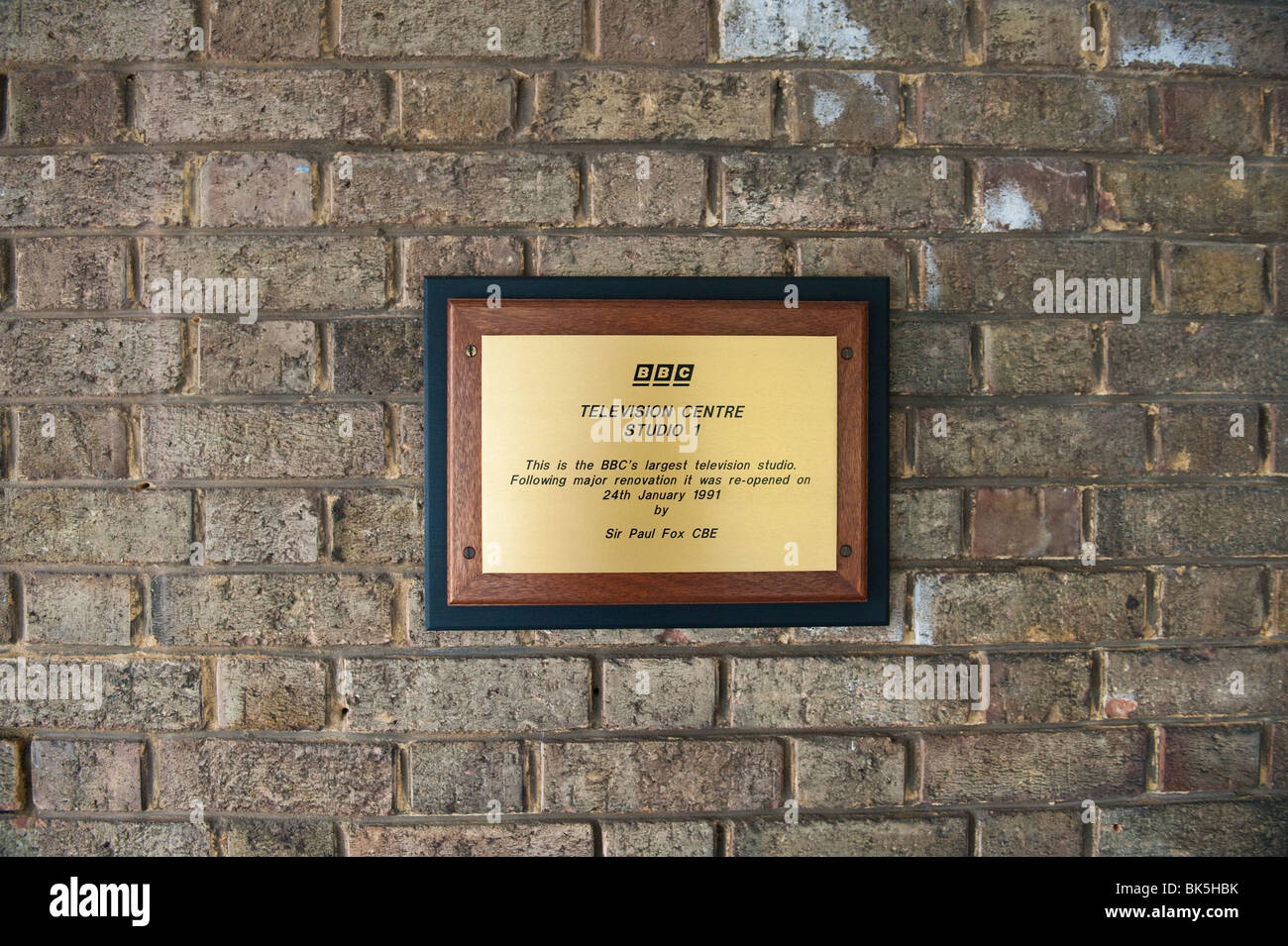 A plaque in BBC TV Centre Stock Photo - Alamy