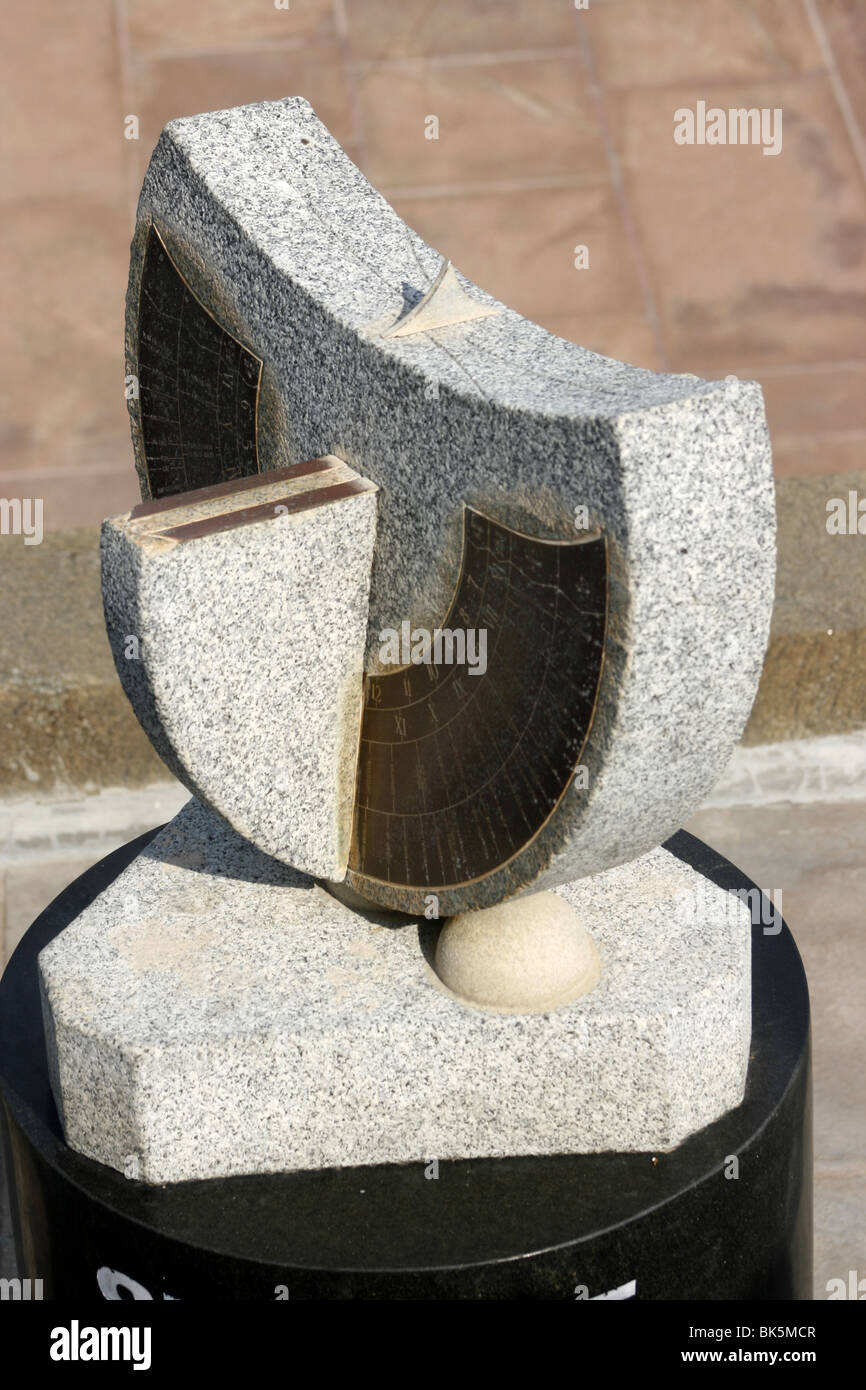 Equatorial sundial or a Sunclock used to measure the time of the day ...