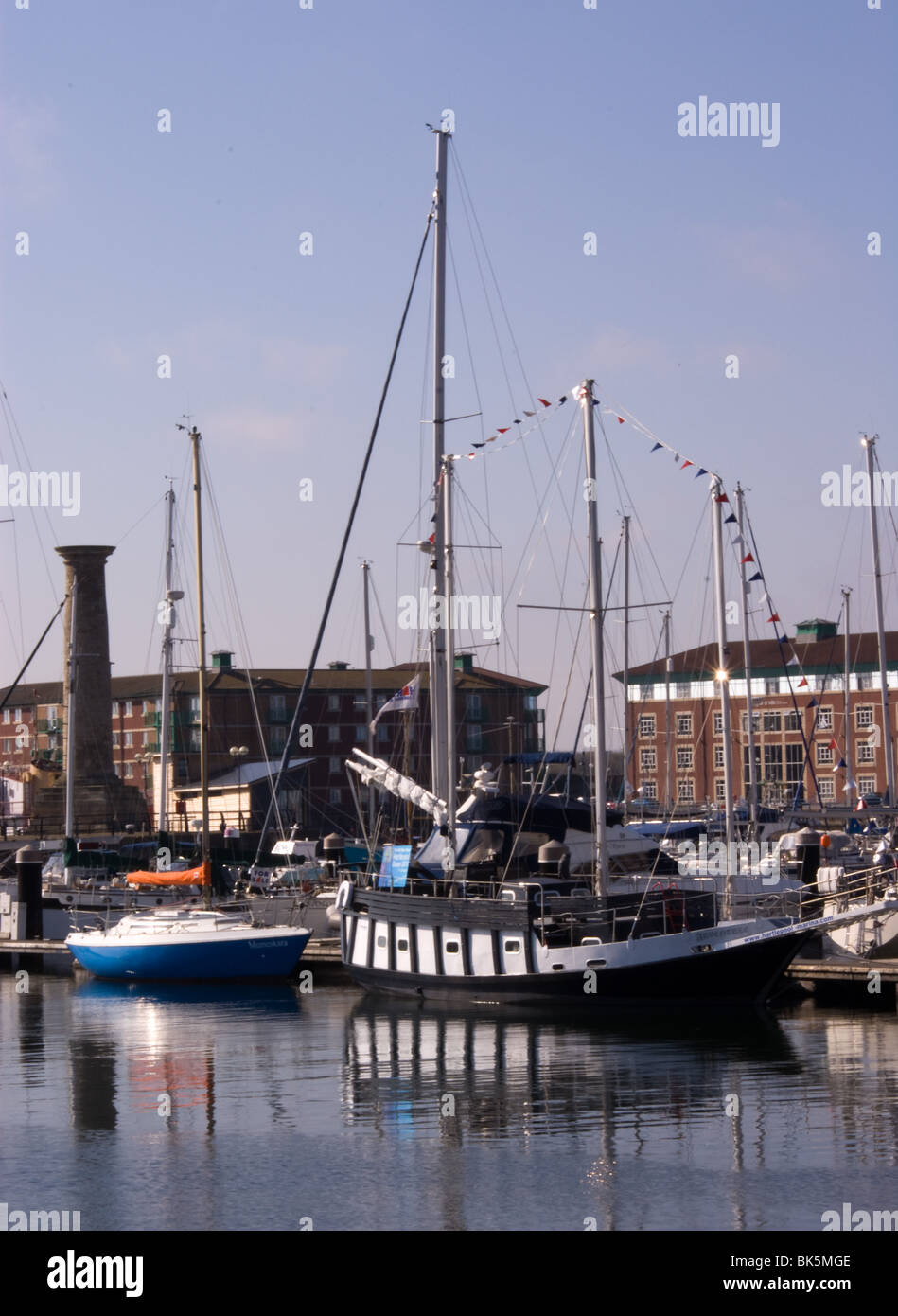 Hartlepool Marina with Boats Stock Photo - Alamy