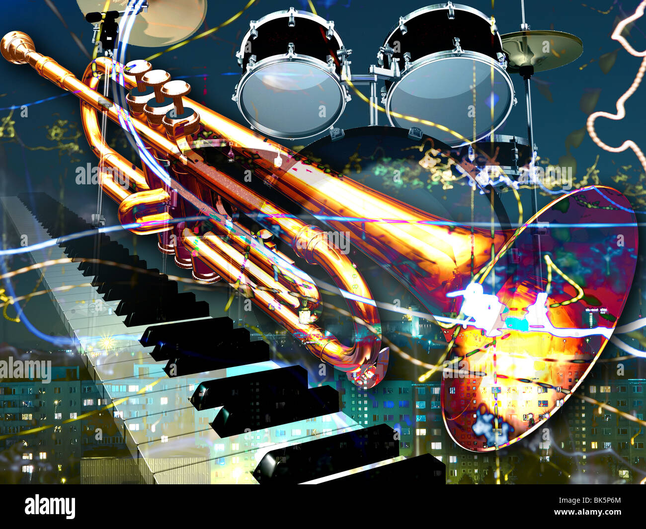 Jazz musical background Stock Photo - Alamy