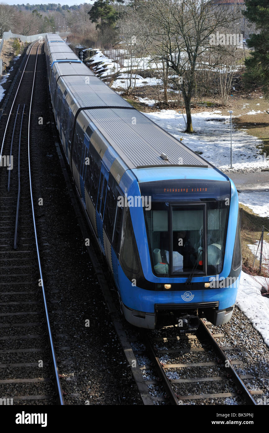 Subway train in Stockholm Stock Photo - Alamy