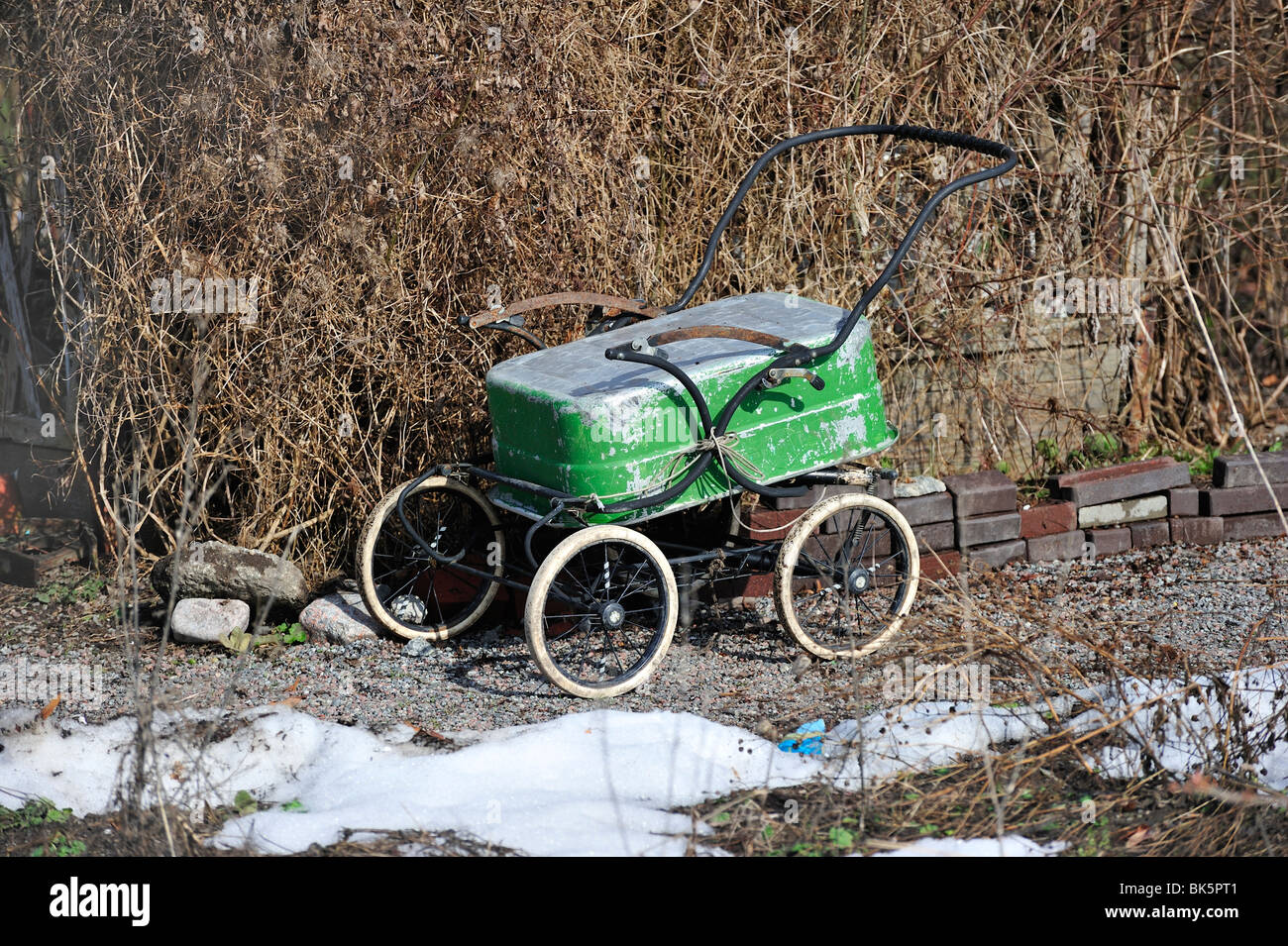Old wrecked baby stroller Stock Photo - Alamy