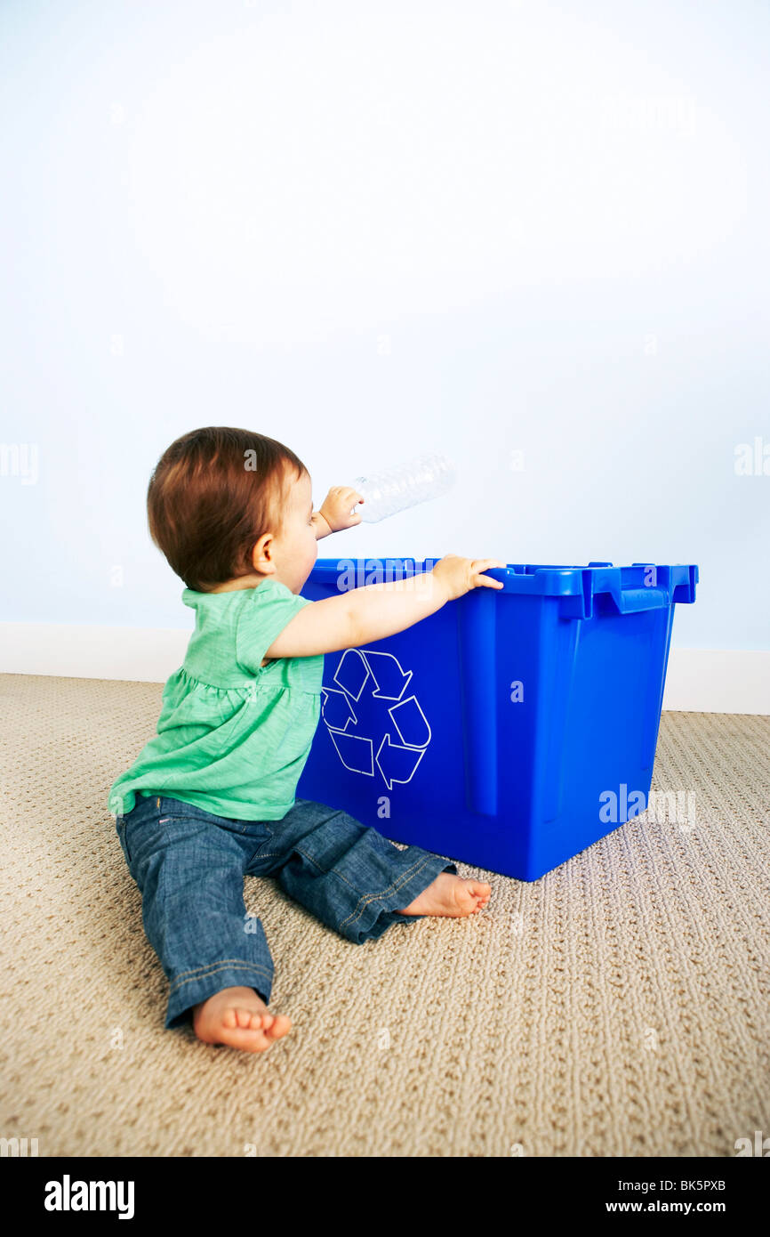 Baby Girl Recycling Stock Photo - Alamy