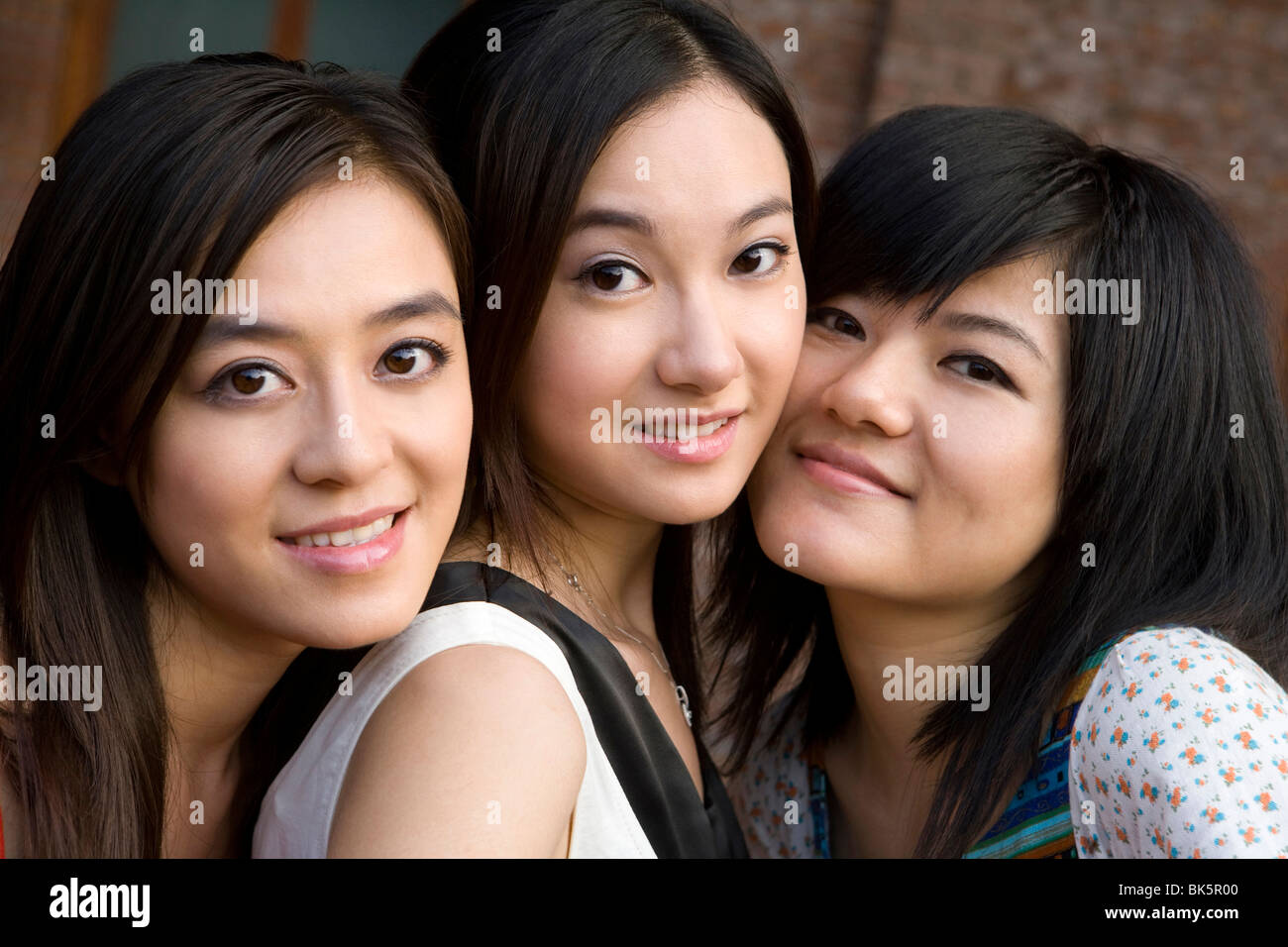 Portrait of three girl friends Stock Photo - Alamy