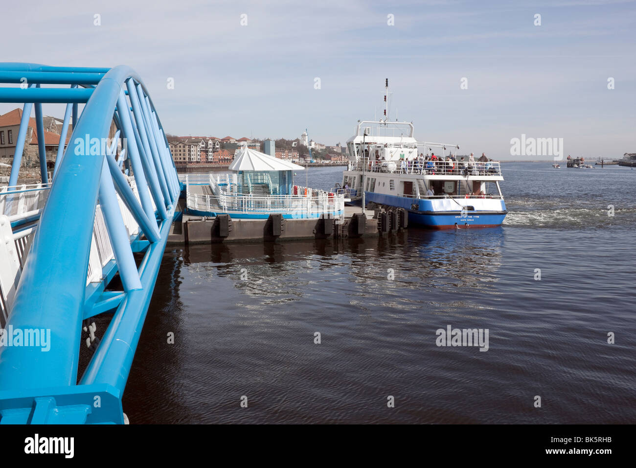 Ferry across the Tyne docked on the North shields side of the river ...