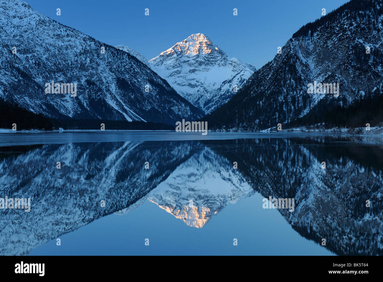 Lake Plansee at Sunrise, Tyrol, Austria Stock Photo - Alamy