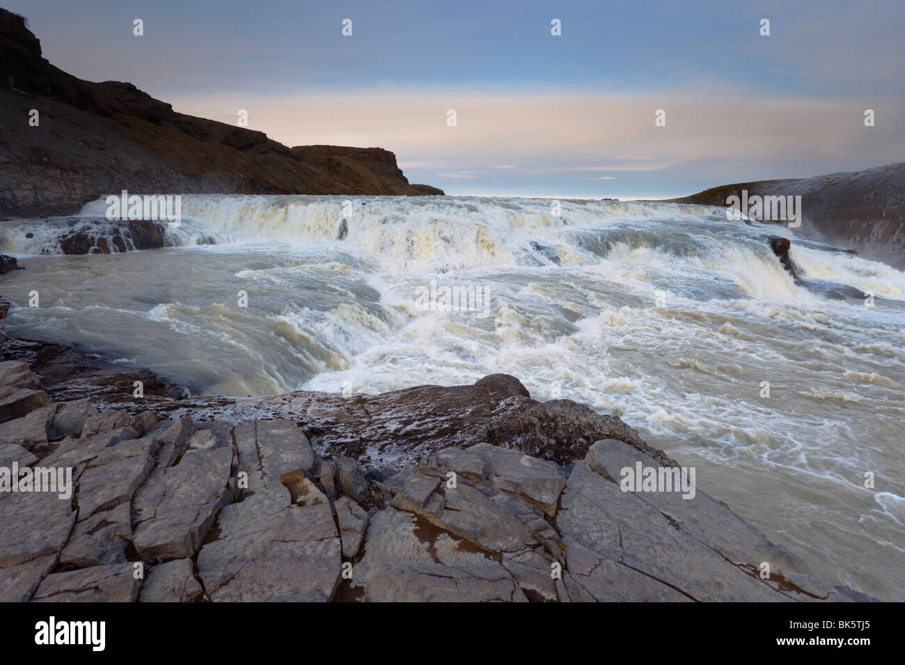 Gullfoss Waterfall (Golden Waterfall) in winter, Golden Circle tourism ...