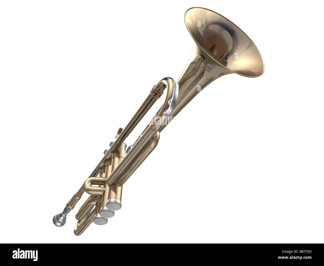Isolated trumpet on a white background Stock Photo - Alamy
