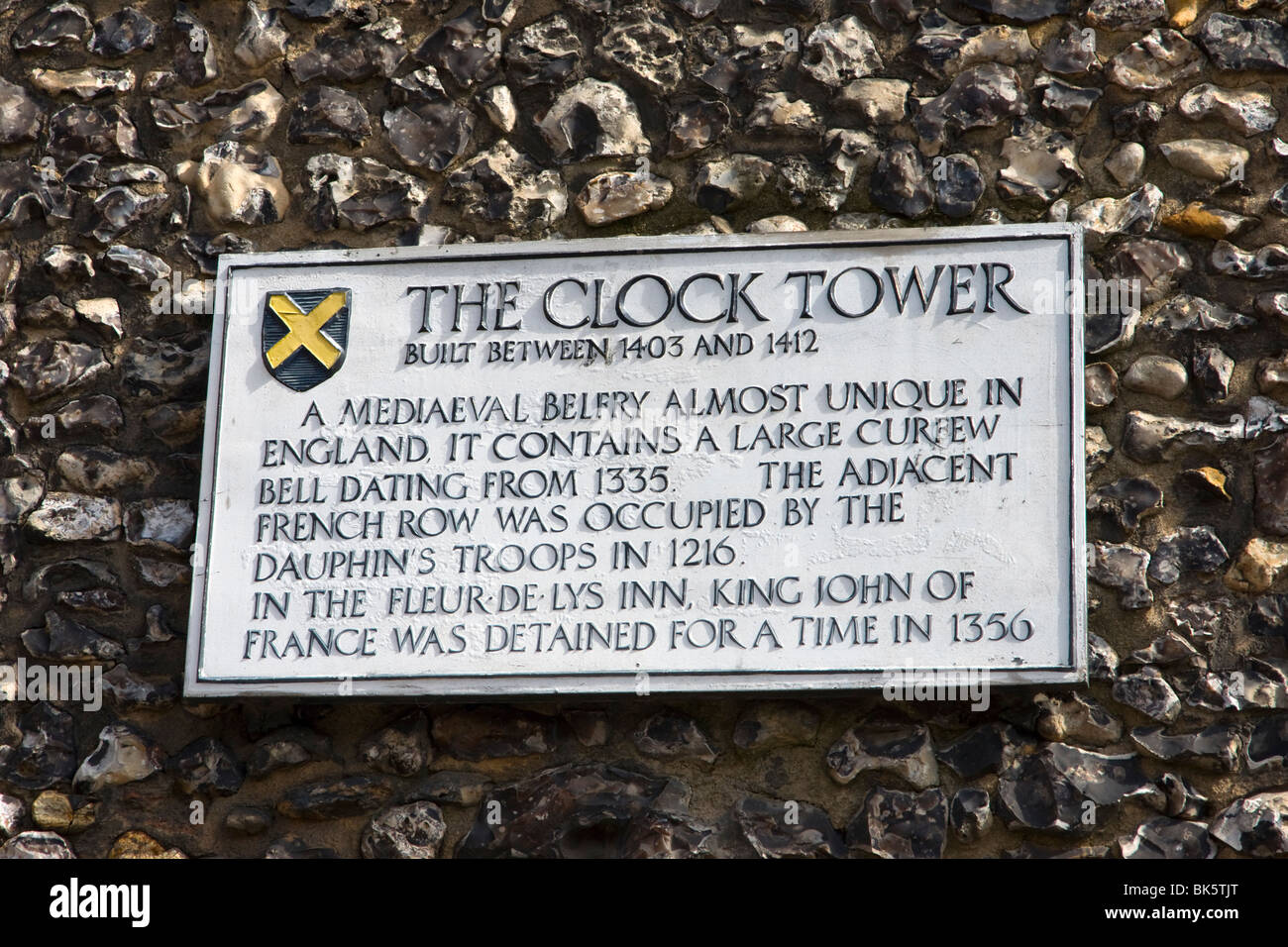 The Clock Tower Plaque, St. Albans Stock Photo - Alamy