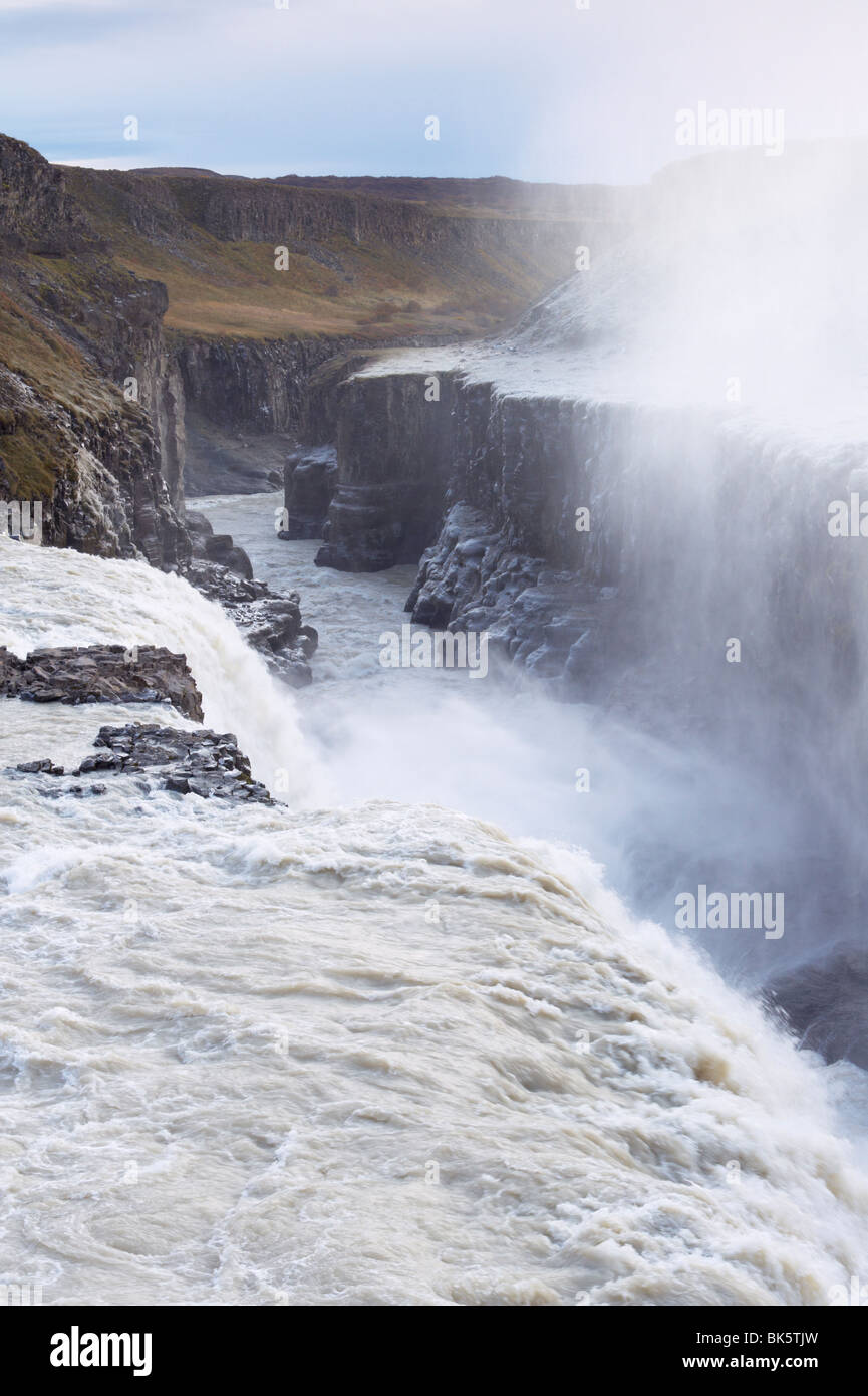 Gullfoss Waterfall (Golden Waterfall) in winter, Golden Circle tourism ...